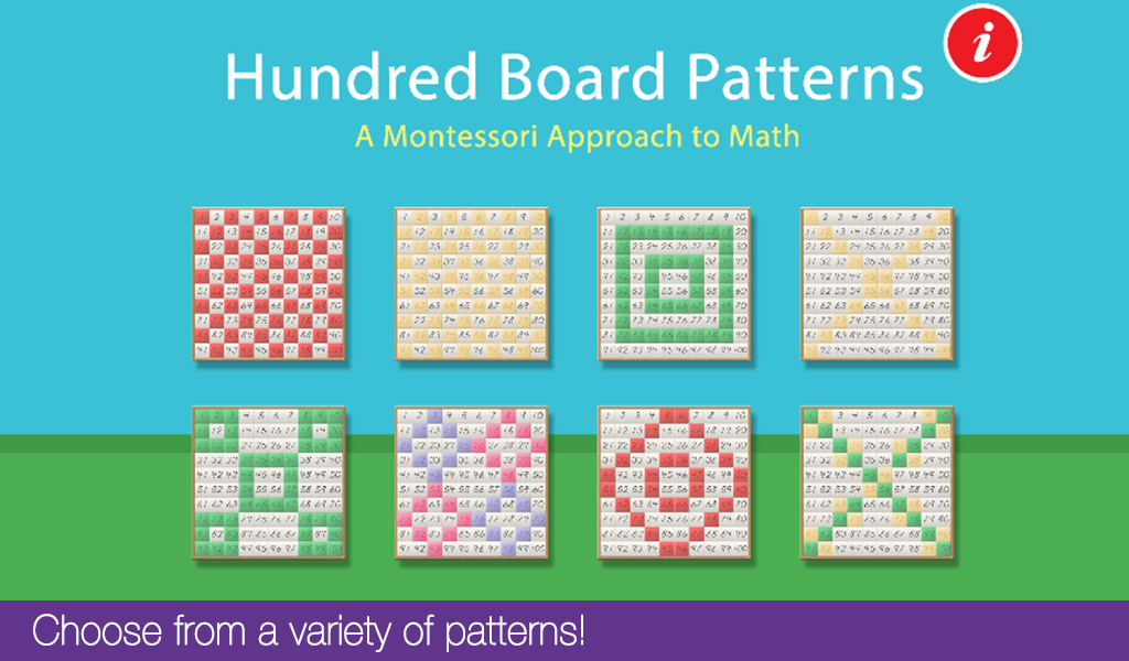 Hundred Board Patterns - Montessori Math Counting Activities for Kids ...