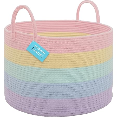 Amazon.com: OrganiHaus Cute Basket for Rainbow Classroom Decor 20x13 ...
