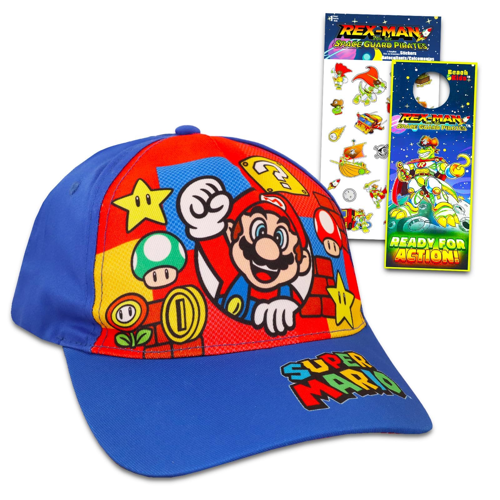 Amazon.com: Super Mario Mario Hat for Boys 4-6 Hat Bundle with Mario ...