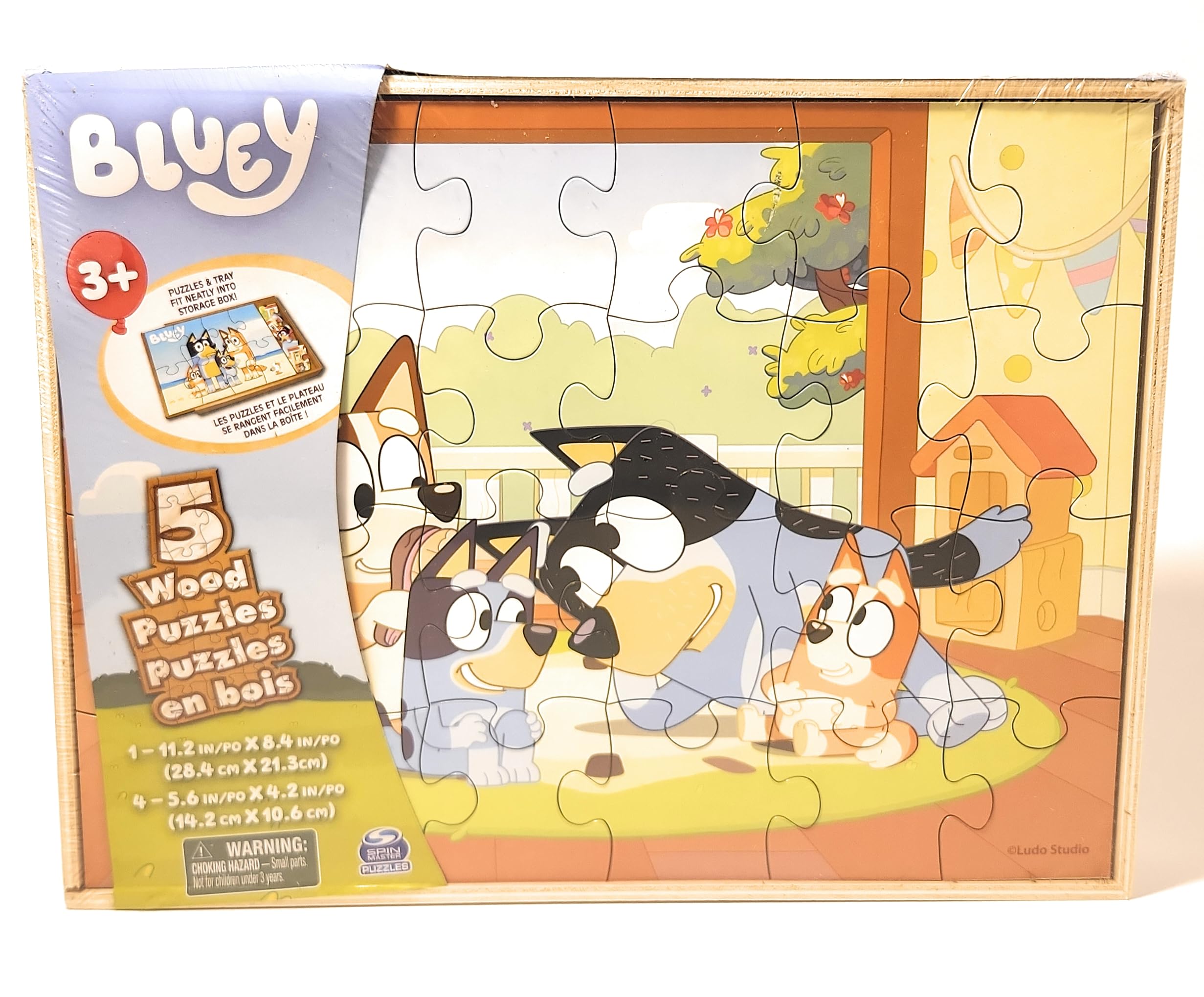 Amazon.com: Bluey 5 Wood Puzzles with Storage Box, 72 Exclusive Mickey ...
