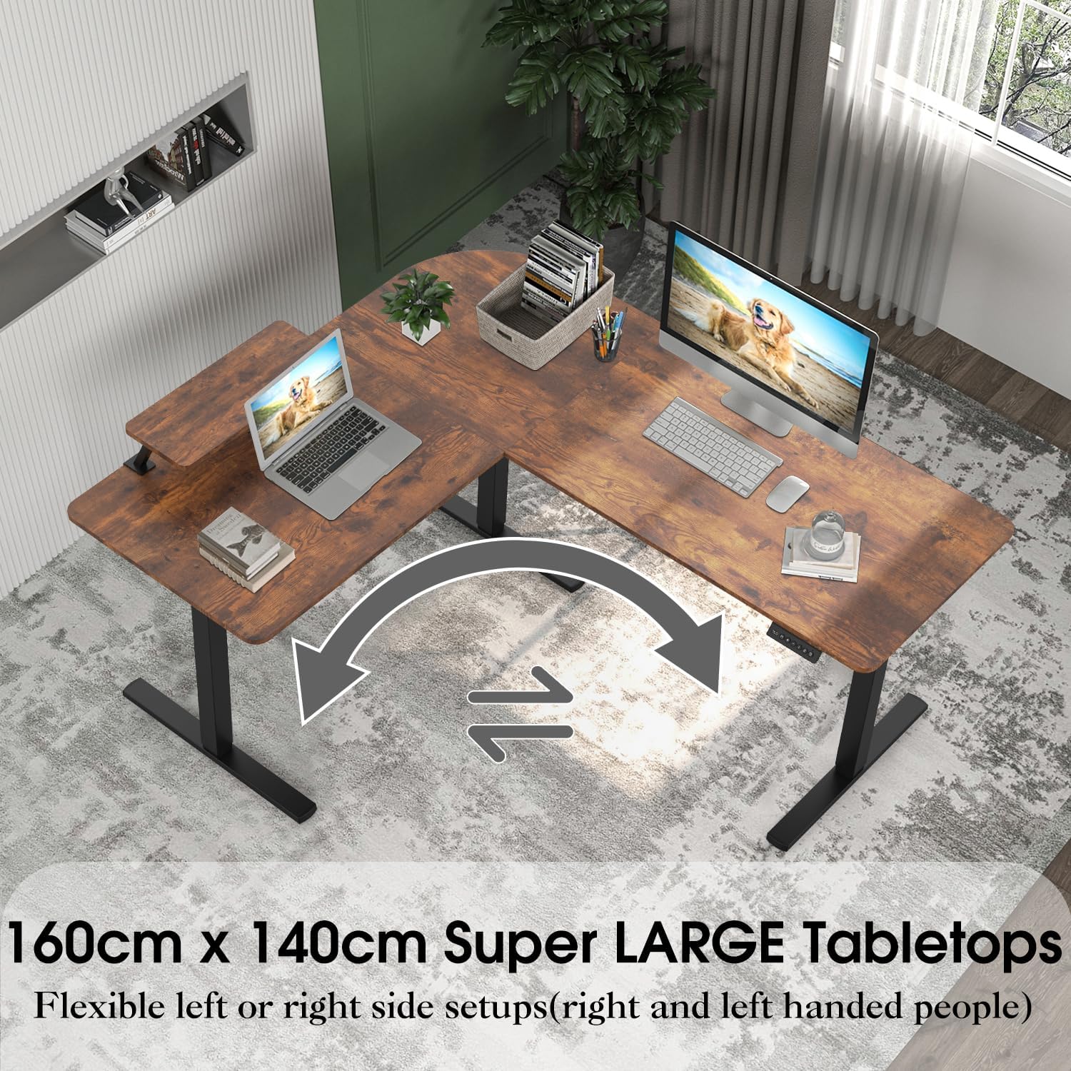 TRIUMPHKEY L-Shaped Height Adjustable Corner Desk User Manual