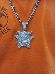 IDRUPACE Miami Mens Cuban Link Chain Silver Gold Plated Bling Cuban ...