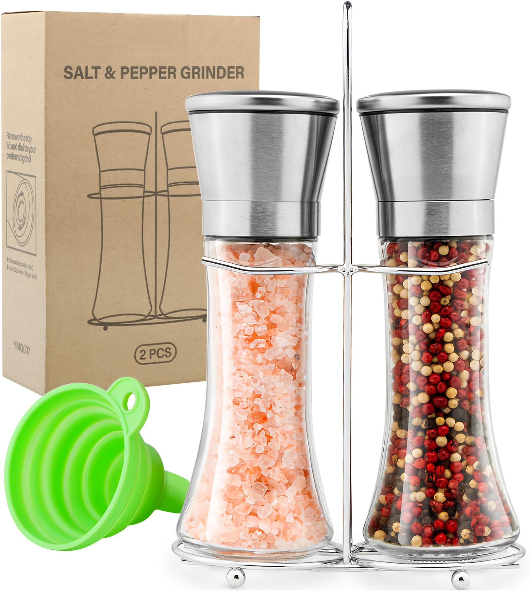 Amazon.com: Shiadarix Fillable Stainless Steel Grinder Set, Adjustable ...