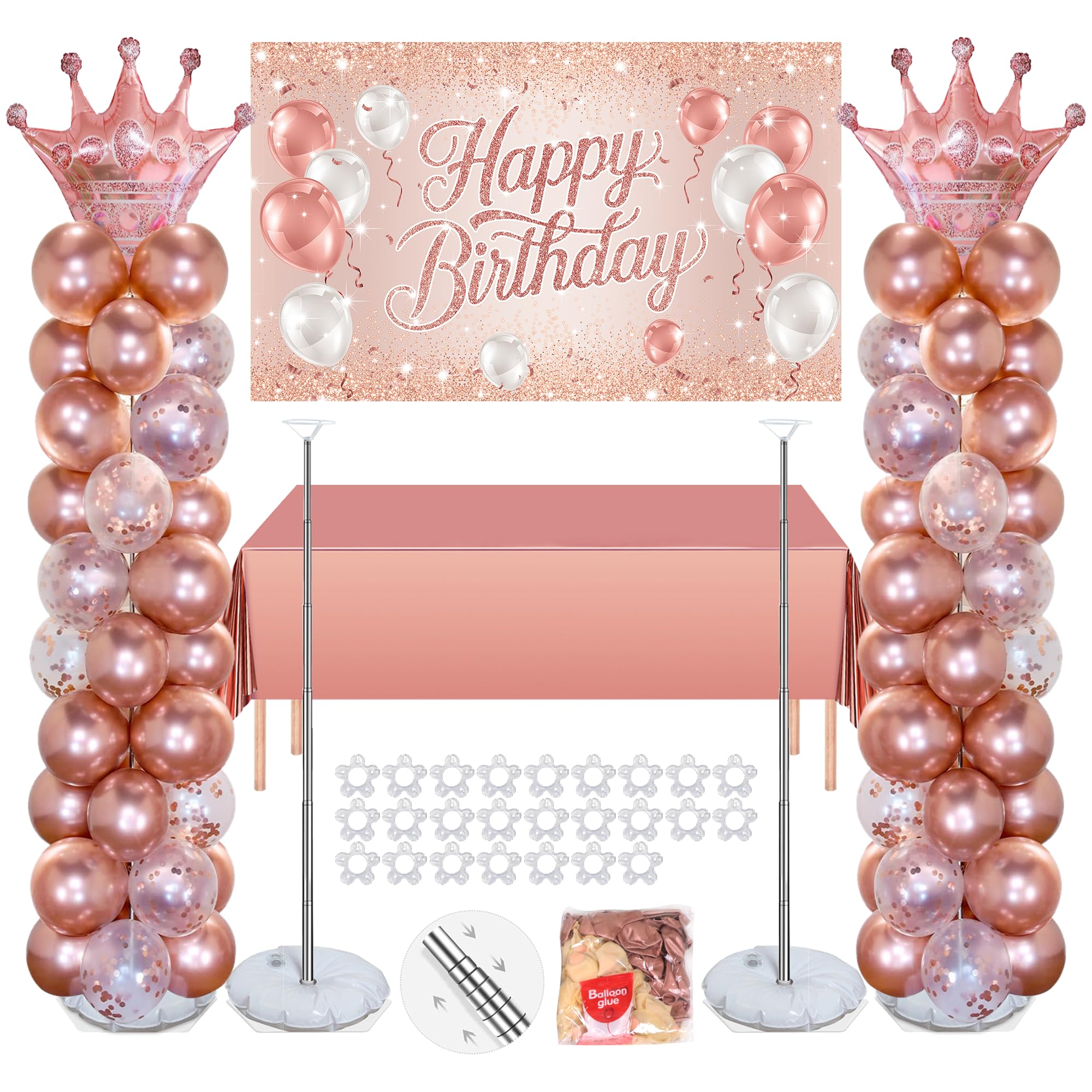 Amazon.com: Holkcog Birthday Balloon Column Stand Kit, 2 Piece Set ...