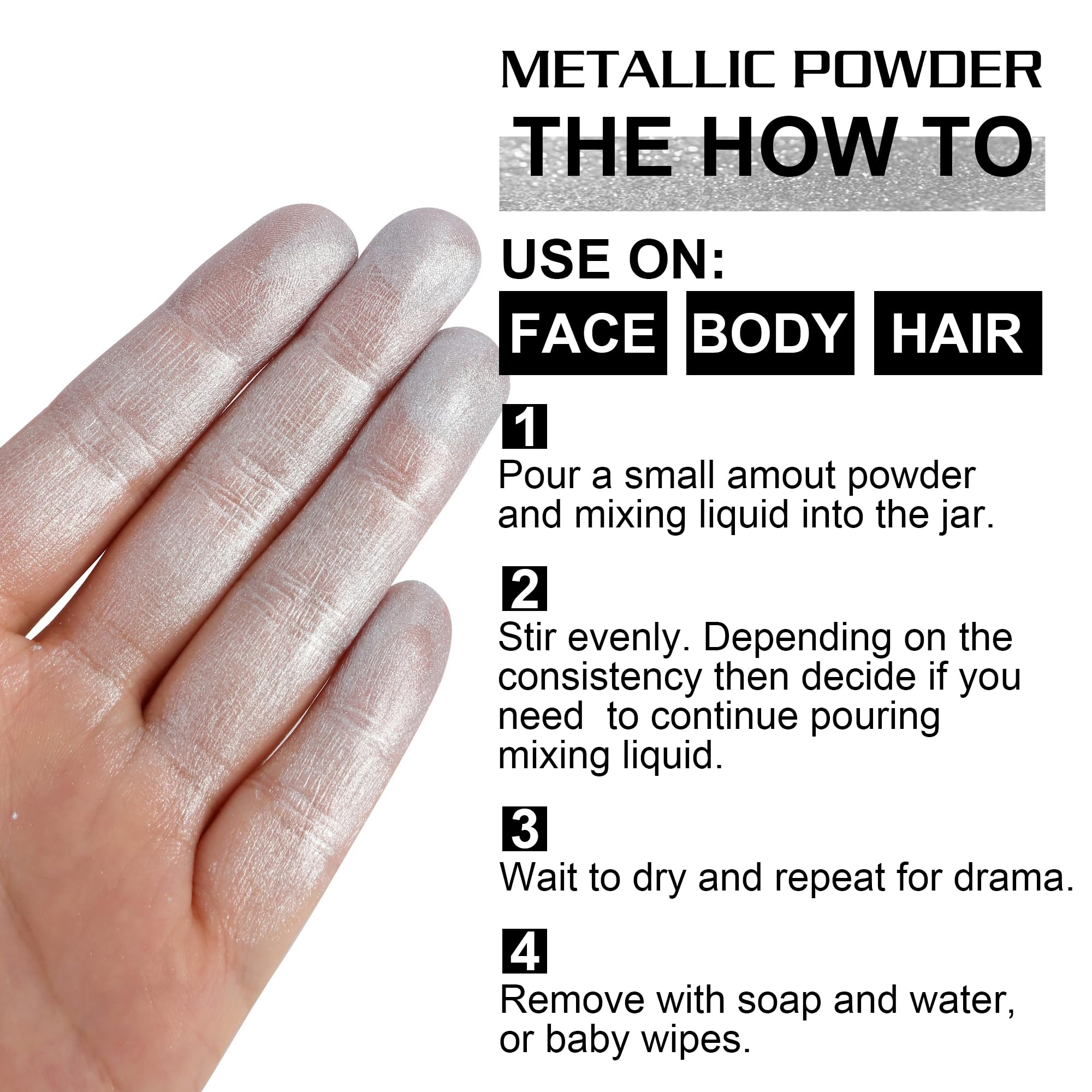 Snapklik.com : CCbeauty Silver Makeup Metallic Powder, Silver Metallic ...