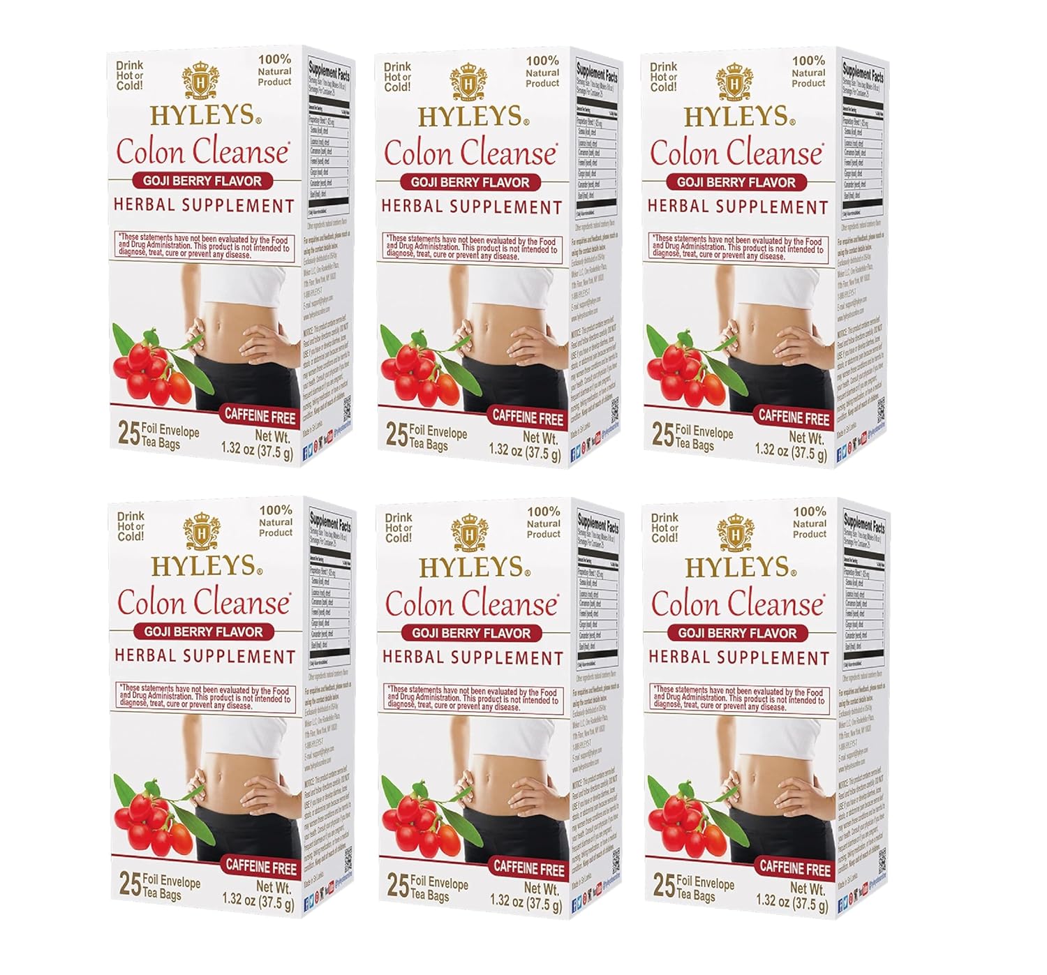Amazon.com: Hyleys Colon Cleanse Tea Goji Berry Flavor (6 Pack - 150 ...