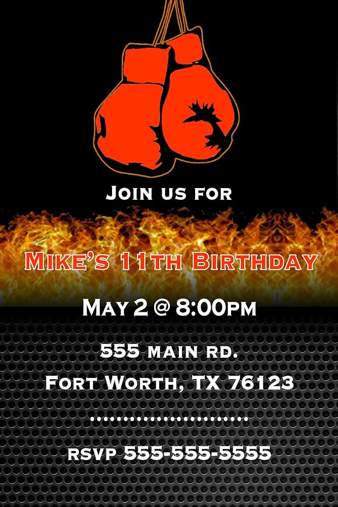 Boxing Birthday Invitations Personalised Boxing Birthday Party Favour