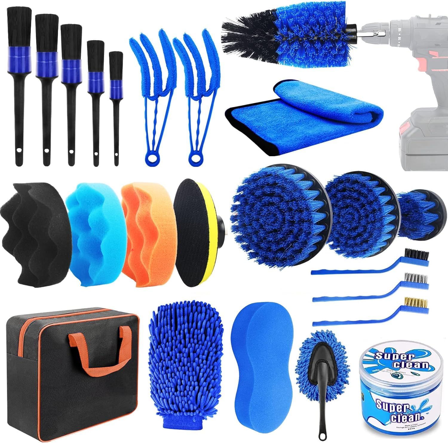 POGEPE Kit De Limpieza para Auto, Juego De Cepillos De Limpieza 21 ...