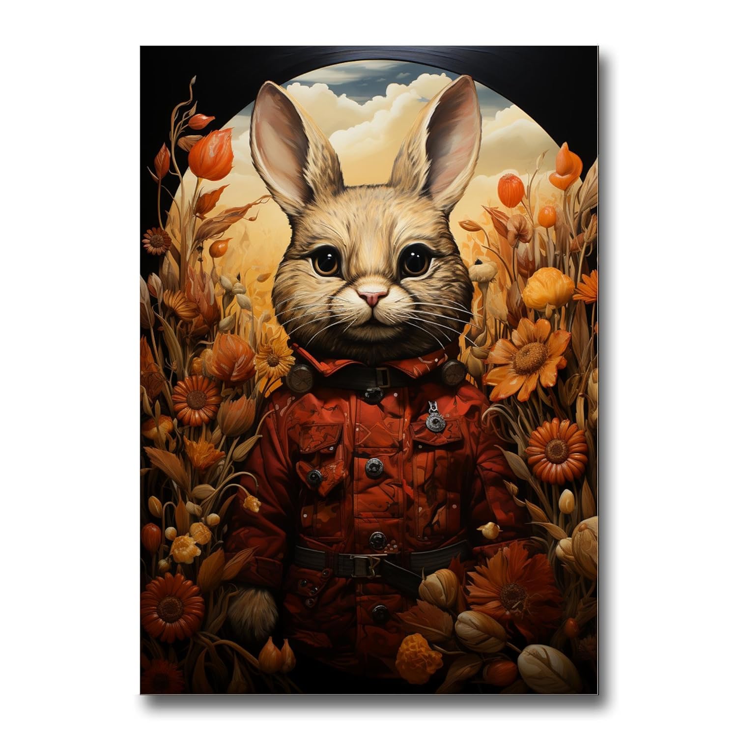 Amazon.com: White Rabbit Painting Baby Animal Pictures Farmhouse Rabbit ...