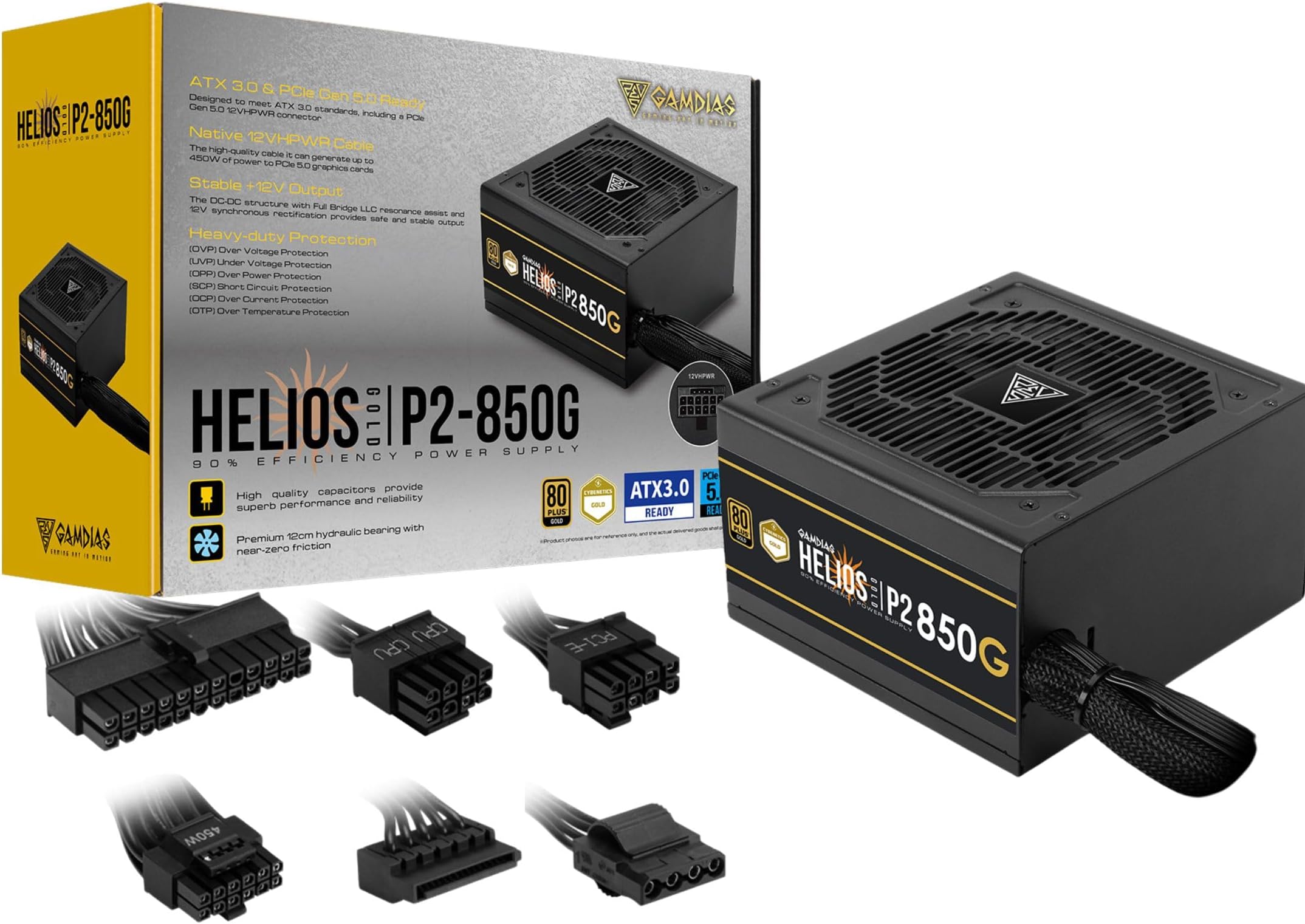 Amazon.com: Power Supply 850W Fully Modular 80Plus Gold Certified PSU ...