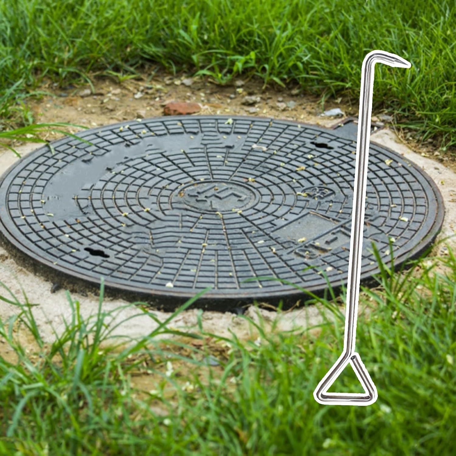 Manhole Hook Heavy Duty Manhole Cover Hook Removal Tool, 1pcs Sewer ...