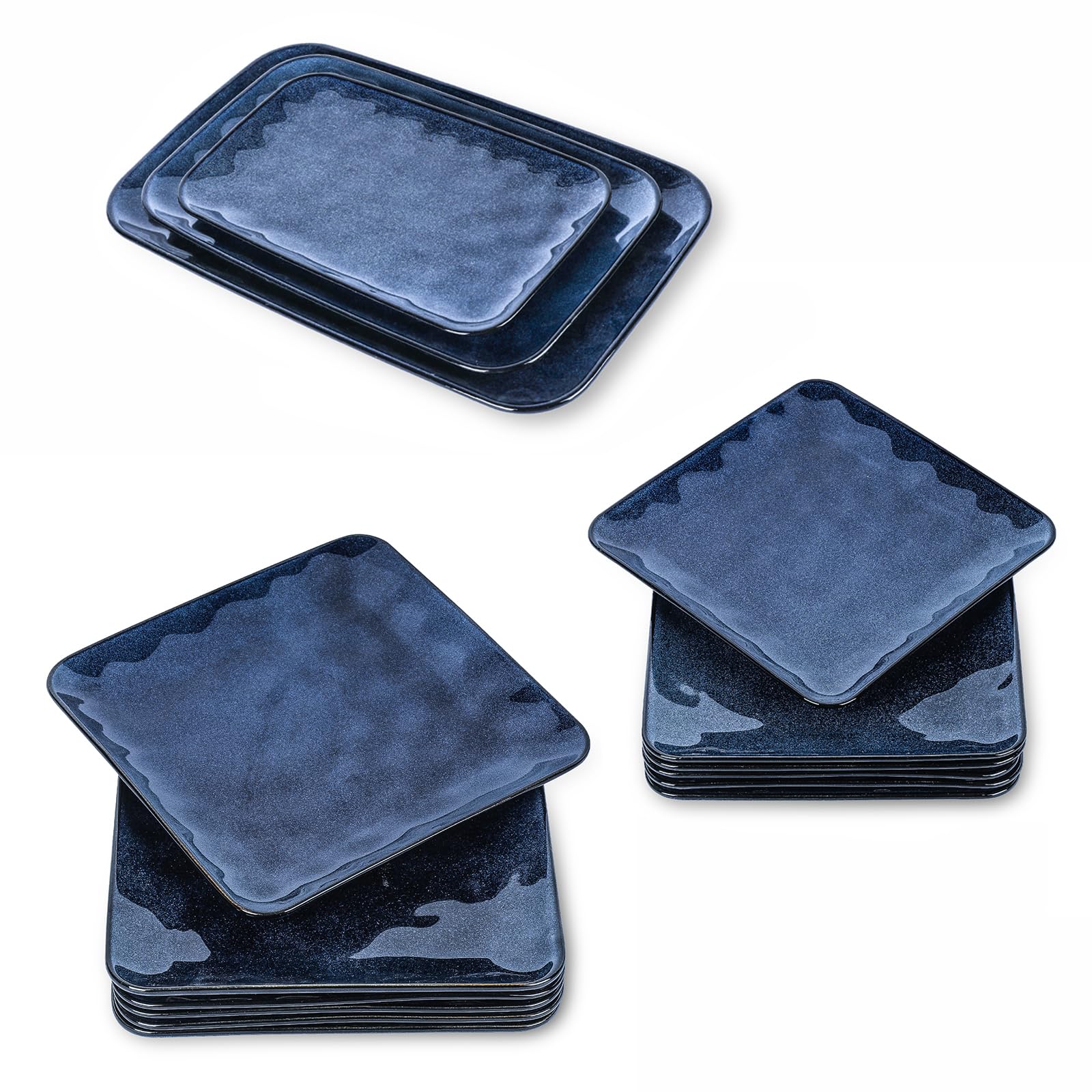 Amazon.com | vicrays 15 pcs Kitchen Dinnerware Set, 14" 12" 10 ...