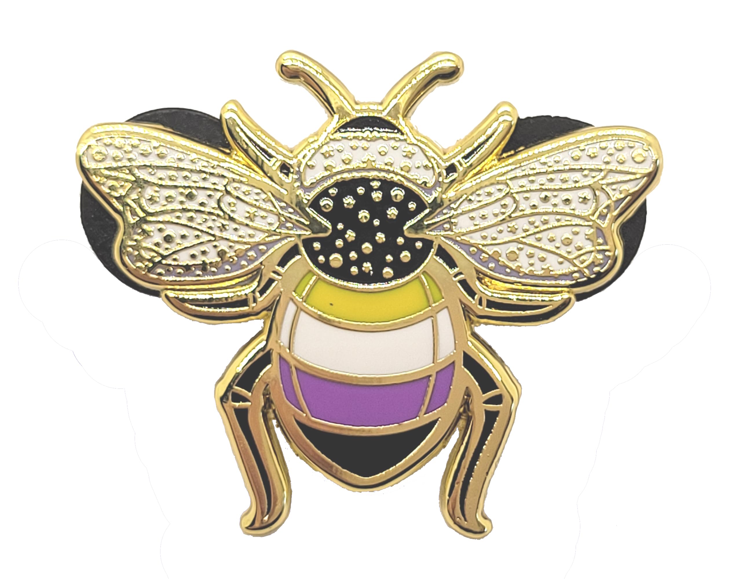 Amazon.com: Nonbinary Pride Bee Enamel Pin in Enby LGBT+ Flag Colors | Pride Jewelry : Clothing ...
