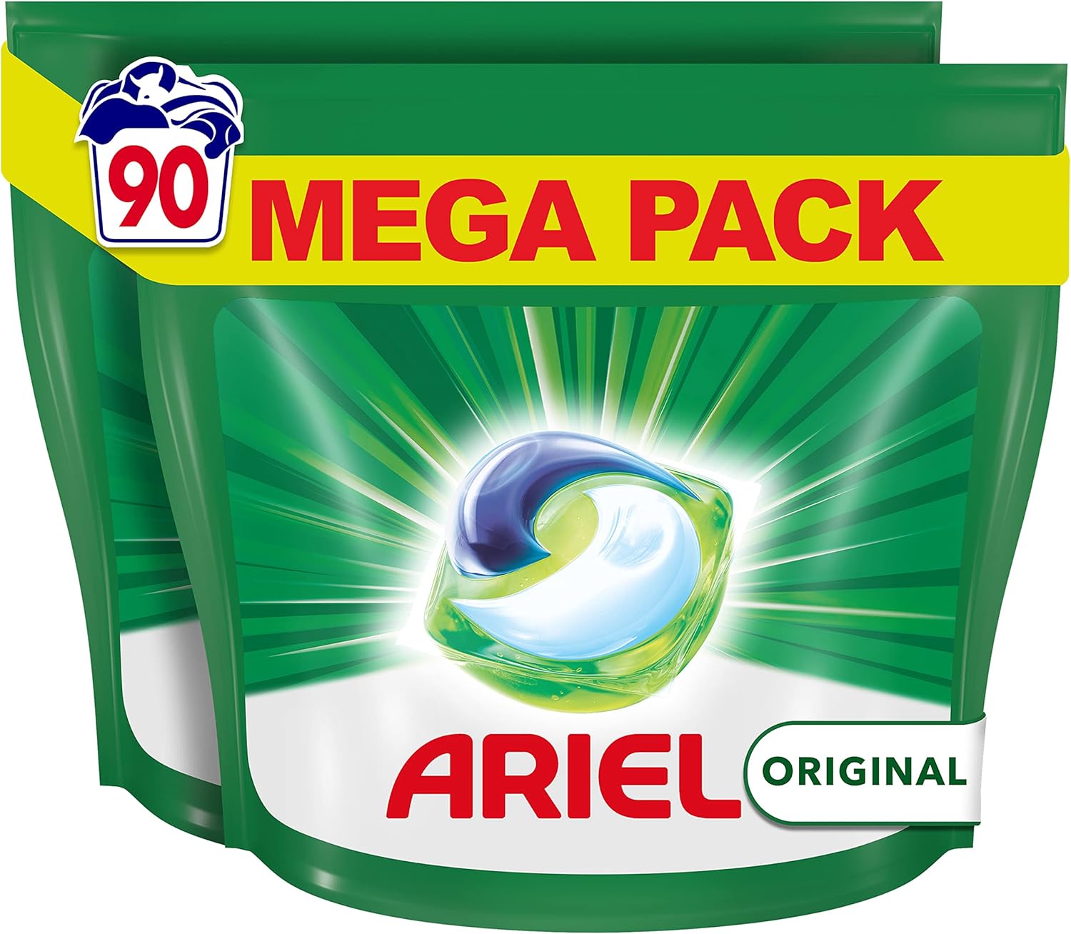 Ariel All-in-1 Pods Liquide Capsules, 90 Lavages, Original, Efficacité ...