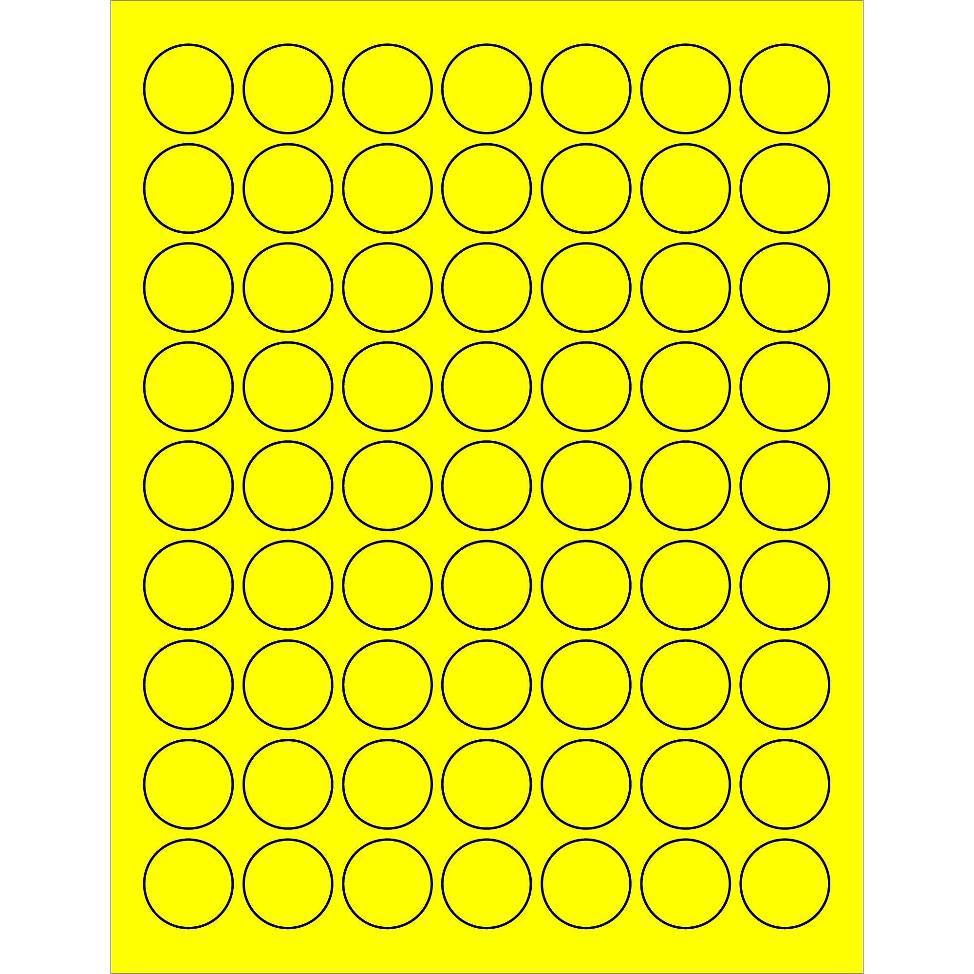 Snapklik.com : 1 Fluorescent Yellow Circle Labels, For Laser & Inkjet ...