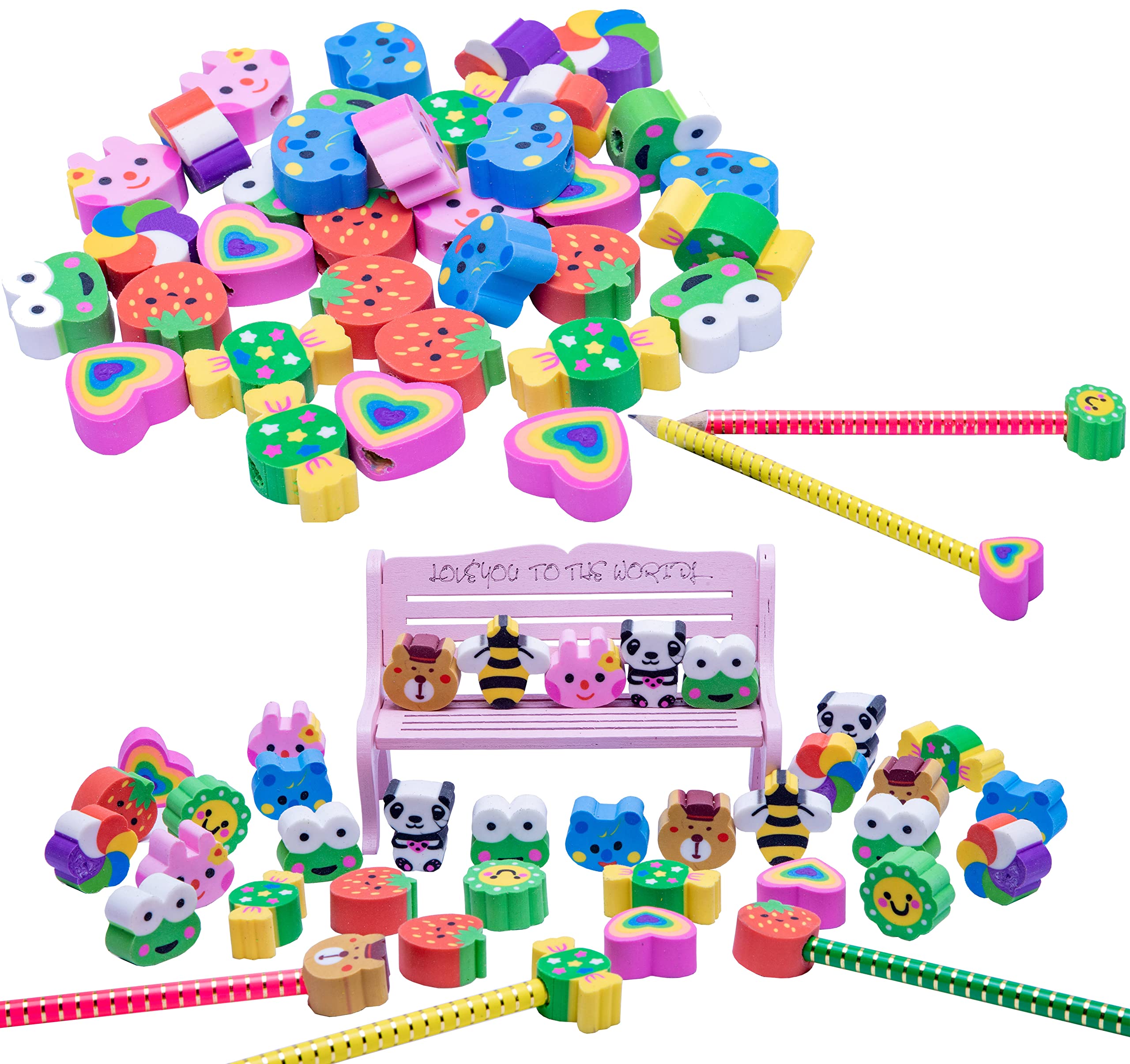 Snapklik.com : 35 PCS Pencil Top Erasers, Animal Pencil Erasers Toppers ...