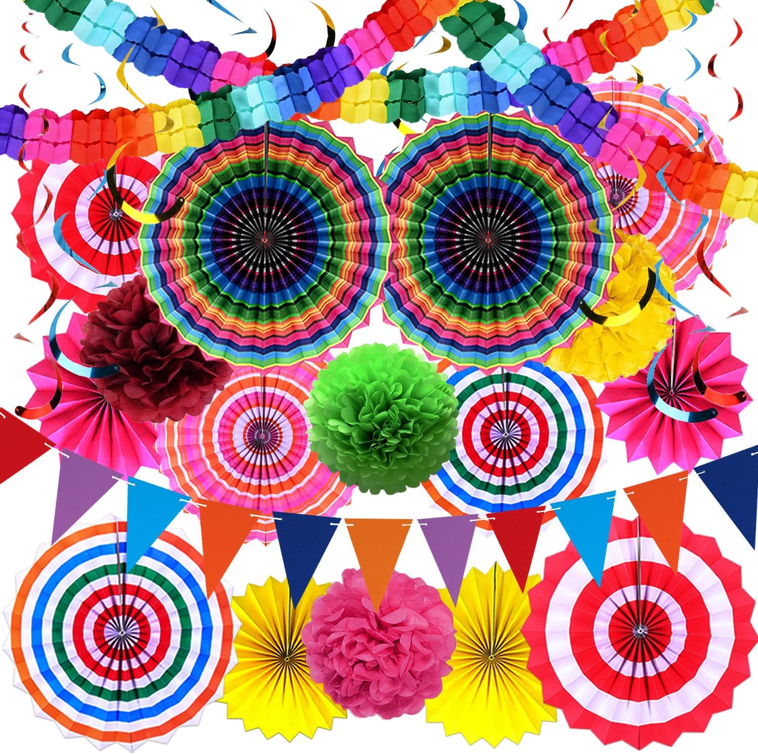 YBwanli decorazioni festa multicolore,decorazioni festoni compleanno ...