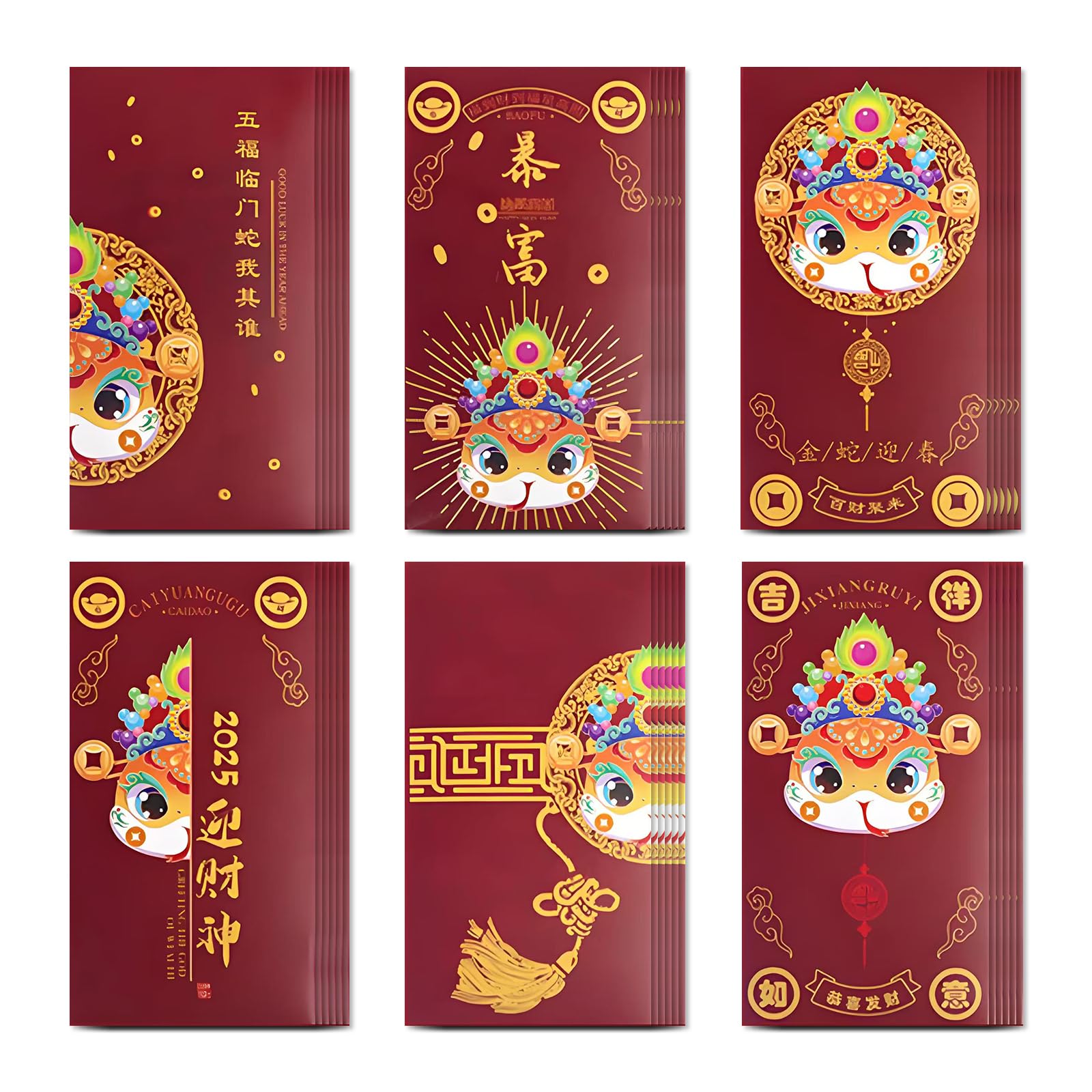 36 Pieces Chinese Red Packets Red Pocket Envelopes Money Envelopes Hong ...