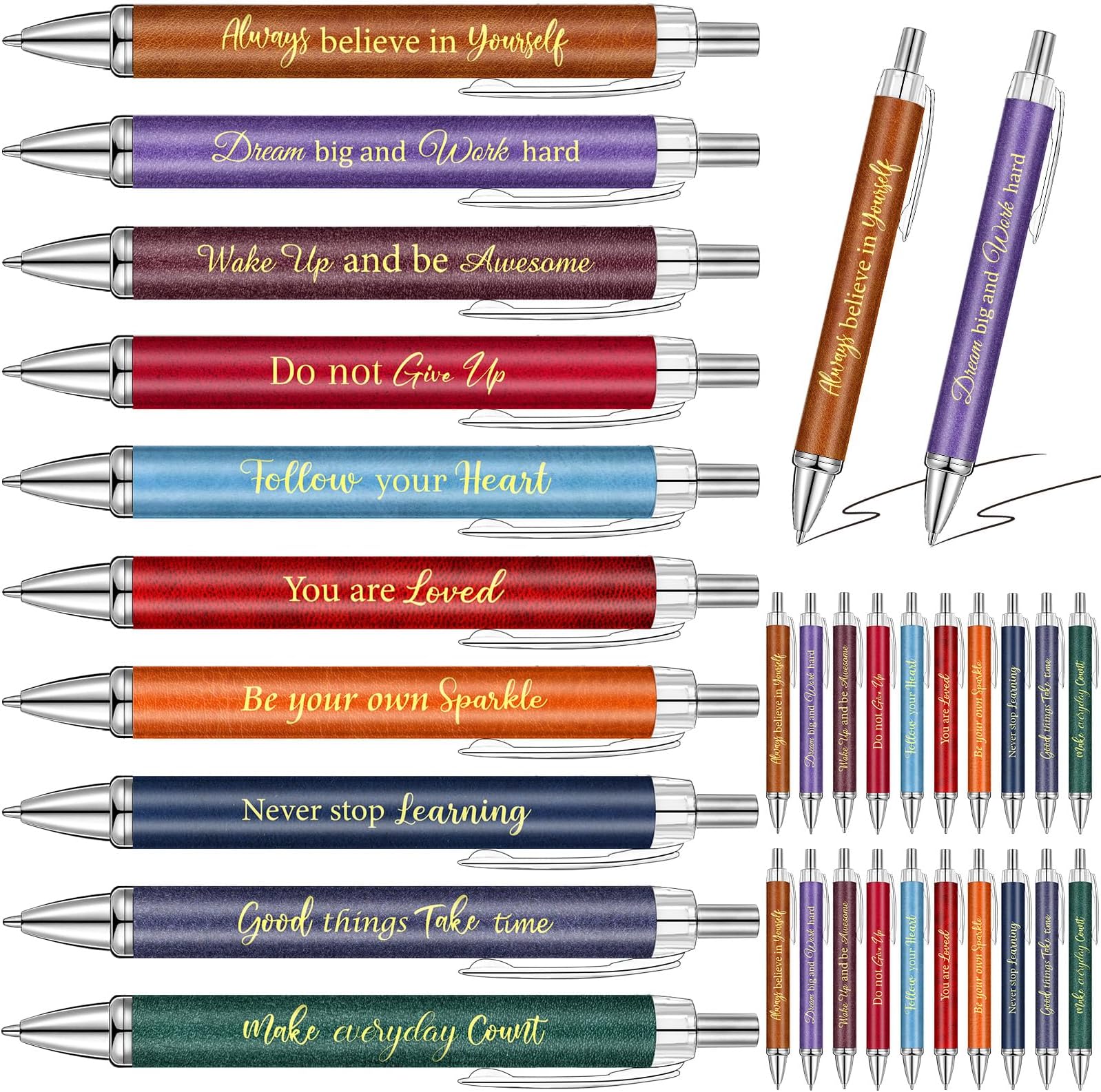 Amazon.com : 12 Pcs Inspirational Ballpoint Pens Funny Pen Quotes Pen ...