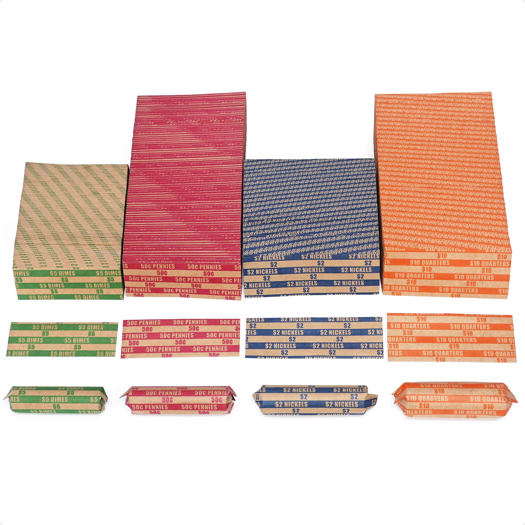 Snapklik.com : L LIKED 1000 Assorted Flat Striped Coin Wrappers ...