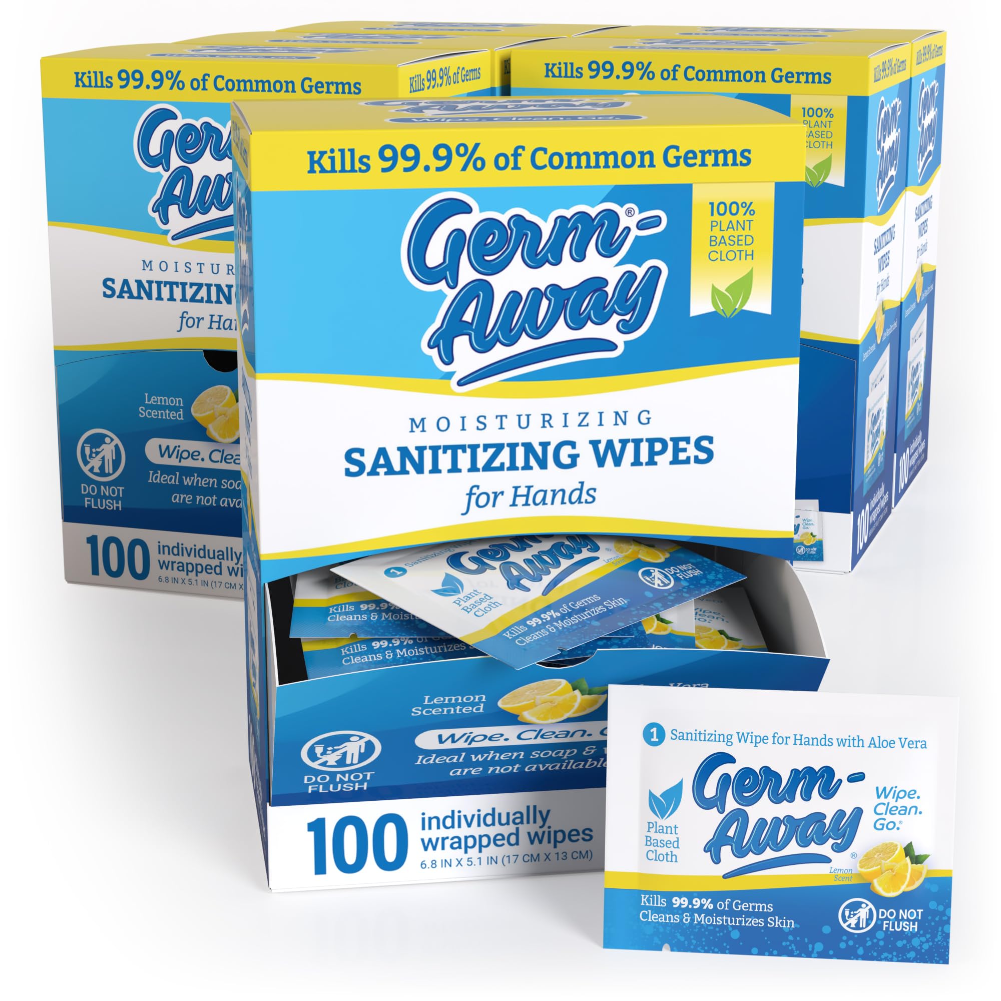 Amazon.com : Germ-Away Large Antibacterial Hand Wipes Individually ...