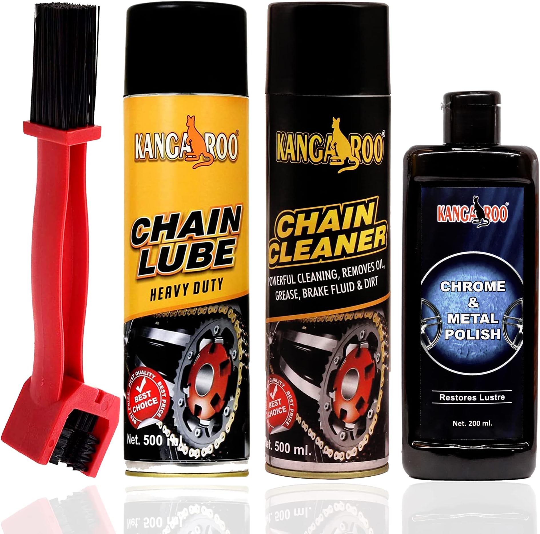Kangaroo® Chain Lubricant Spray & Chain Cleaner Spray(500 ML Each) With ...