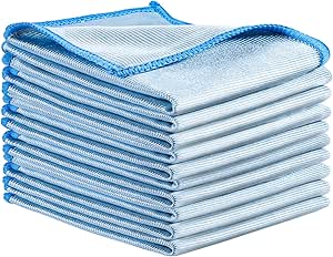 Yafe 10 PCS Glass Cleaning Cloth(11.8 * 15.7"), Microfibre Cloth Lint ...