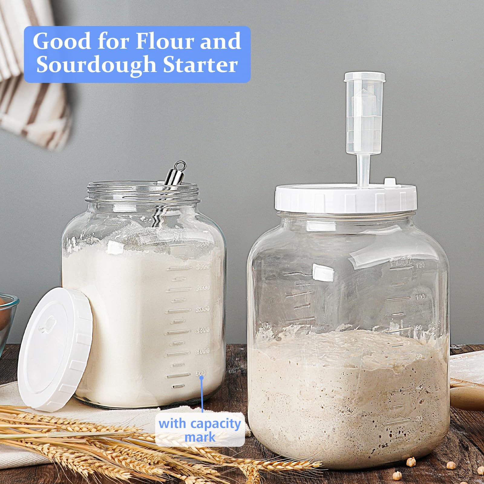 Snapklik.com : 1 Pack Large Fermentation Jar W 2 Airlocks And SCREW Lid ...