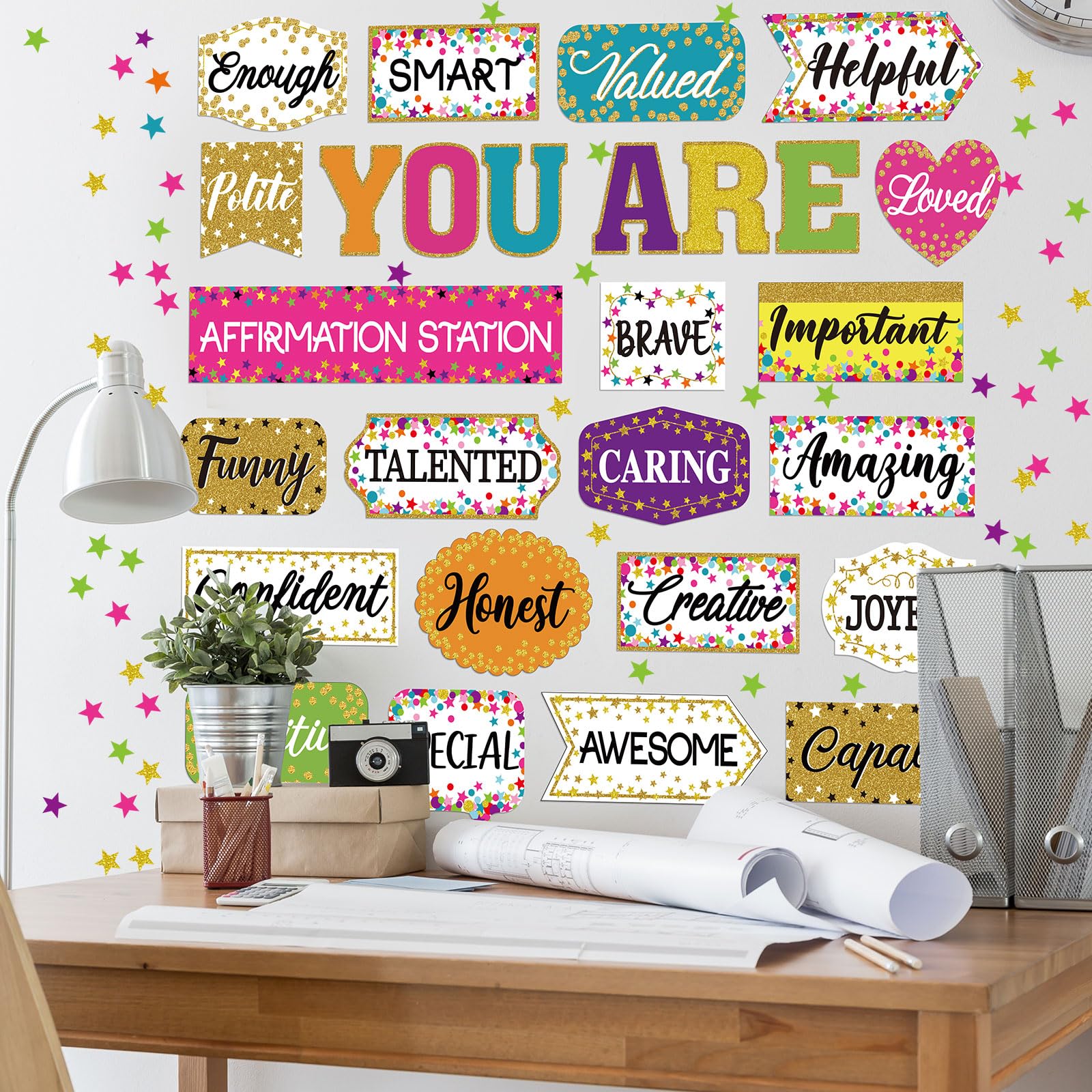 Snapklik.com : 49 Pieces Affirmation Station Bulletin Board Set ...