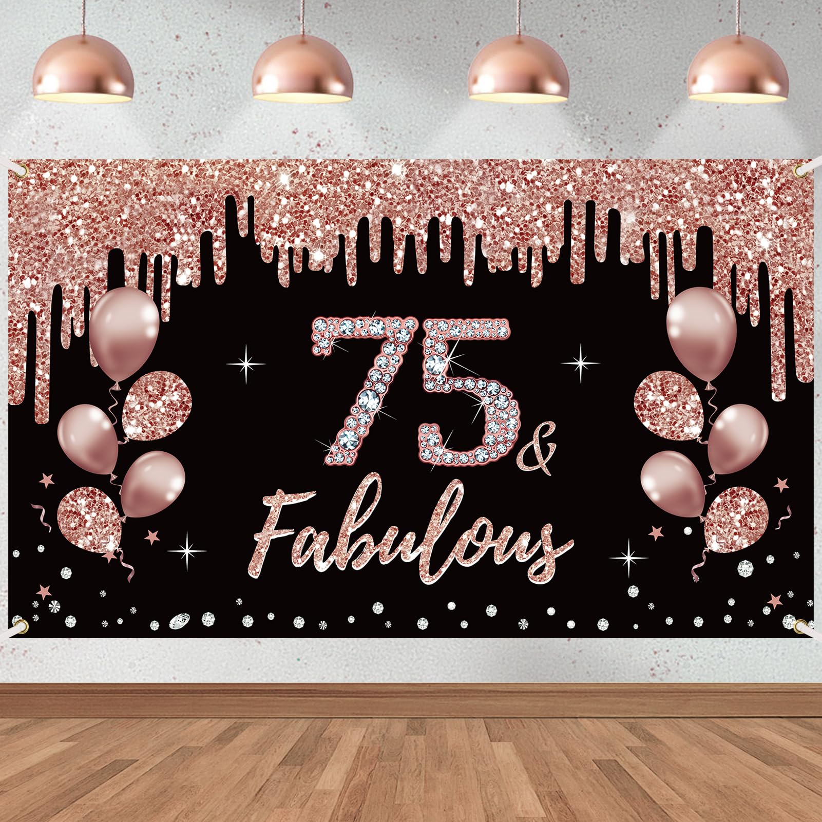 Amazon.com: 75th Birthday Decorations 75 & Fabulous Birthday Banner for ...