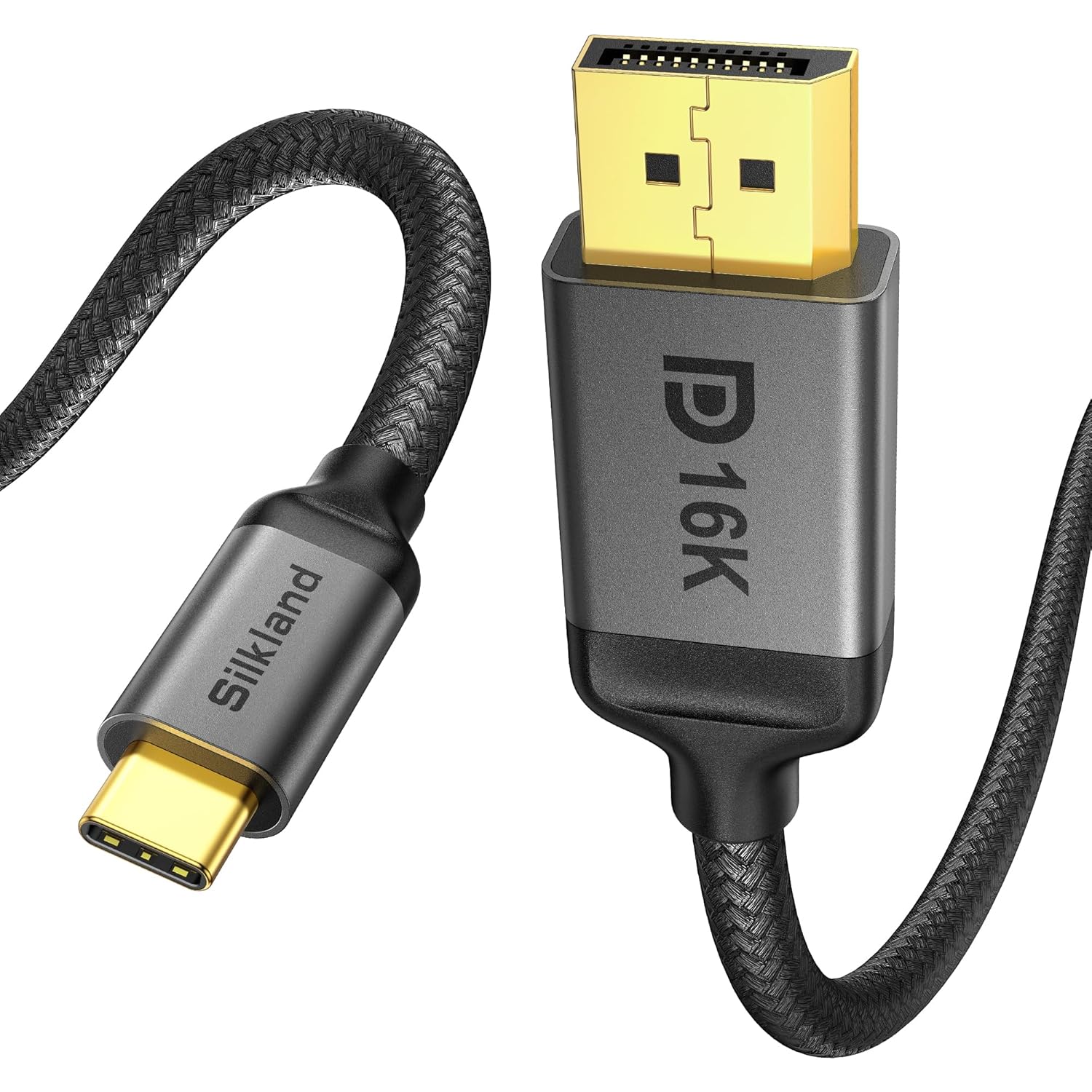 Silkland USB C to DisplayPort 2.1 Cable,[16K@30Hz 8K@120Hz 4K@240Hz ...