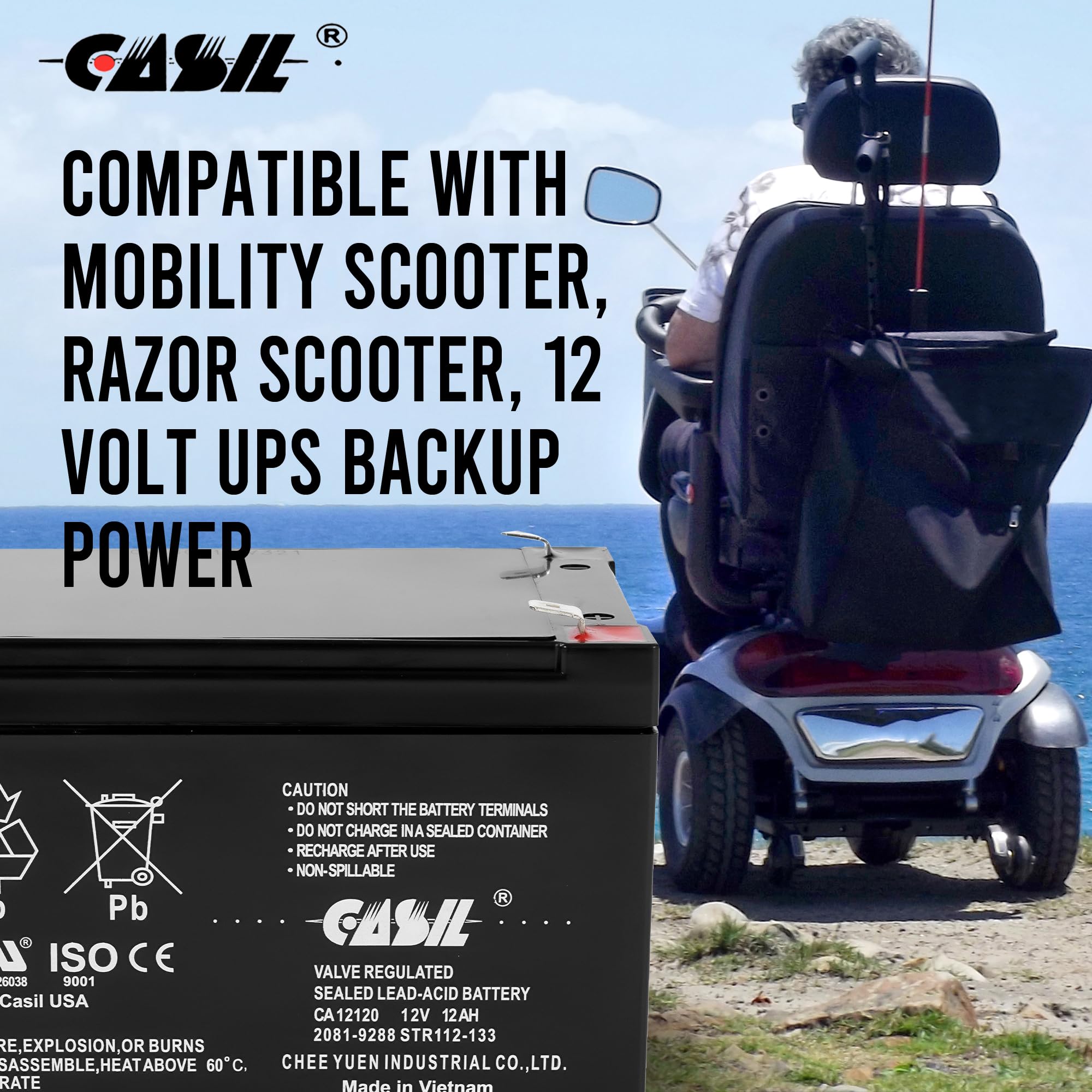 Snapklik.com : CA12120 12V 12Ah F2 Razor Battery Replacement Razor Dirt ...