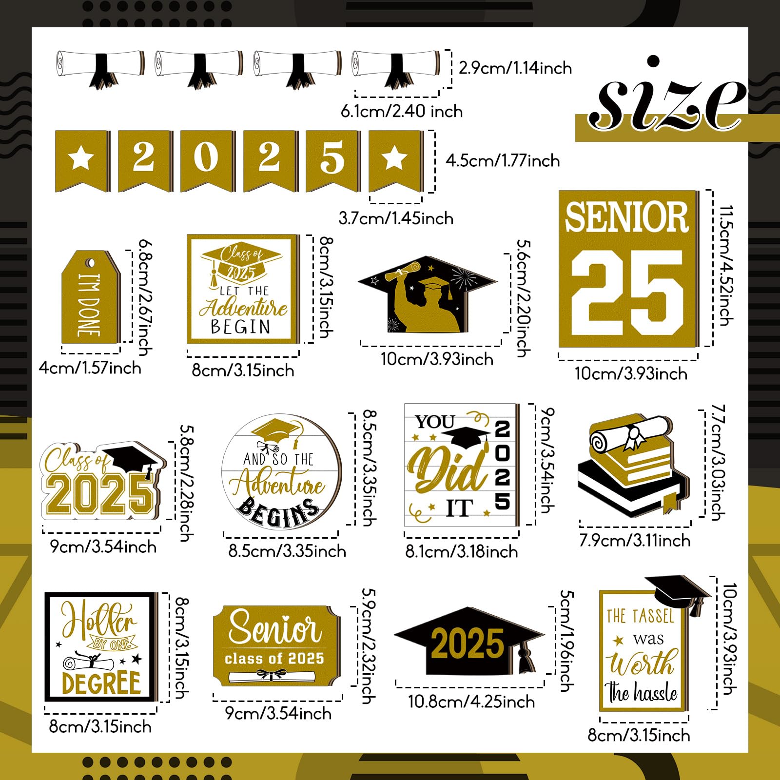 Snapklik.com : 22 Pcs 2025 Graduation Tiered Tray Signs Sets Farmhouse ...