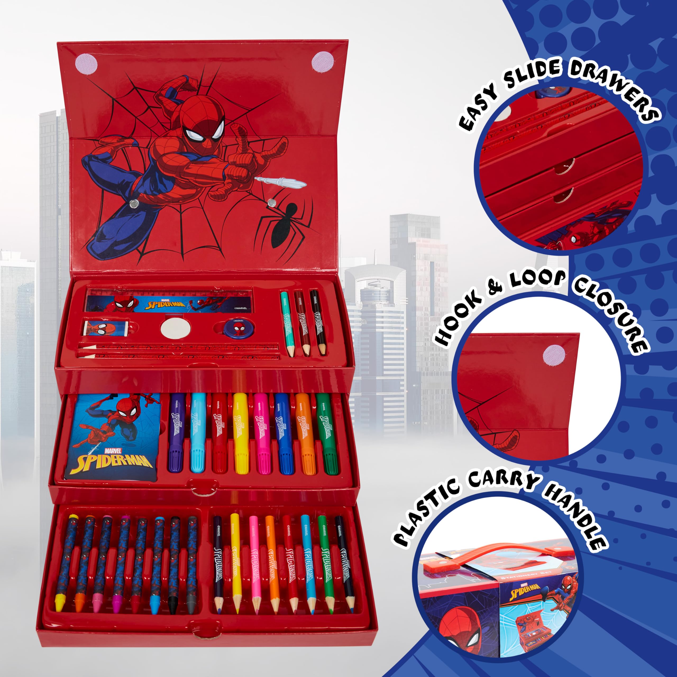Marvel Spiderman Art Sets for Kids with Crayons Markers Colouring ...