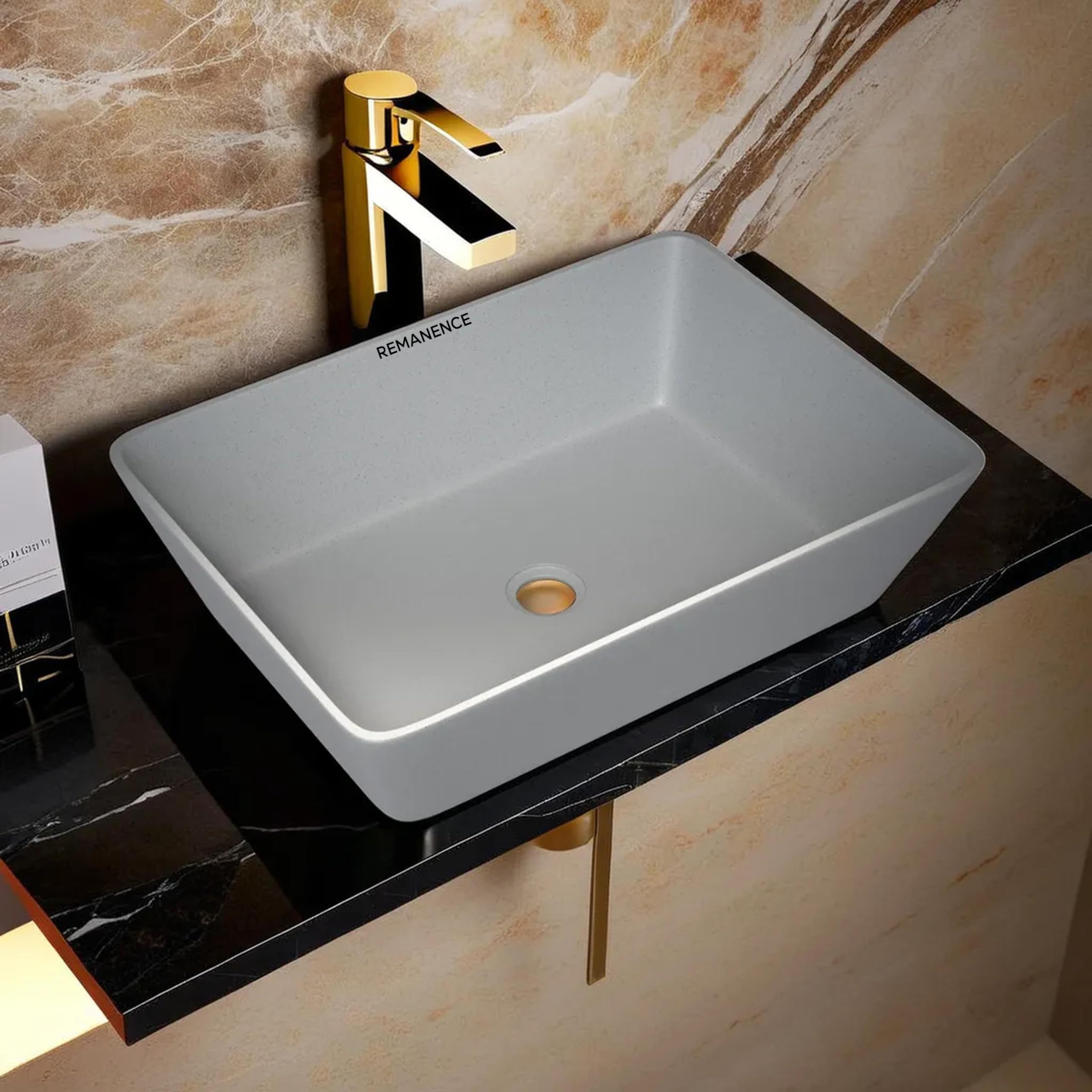 Buy REMANENCE Granite Quartz Countertop Wash Basin | Designer Table Top ...