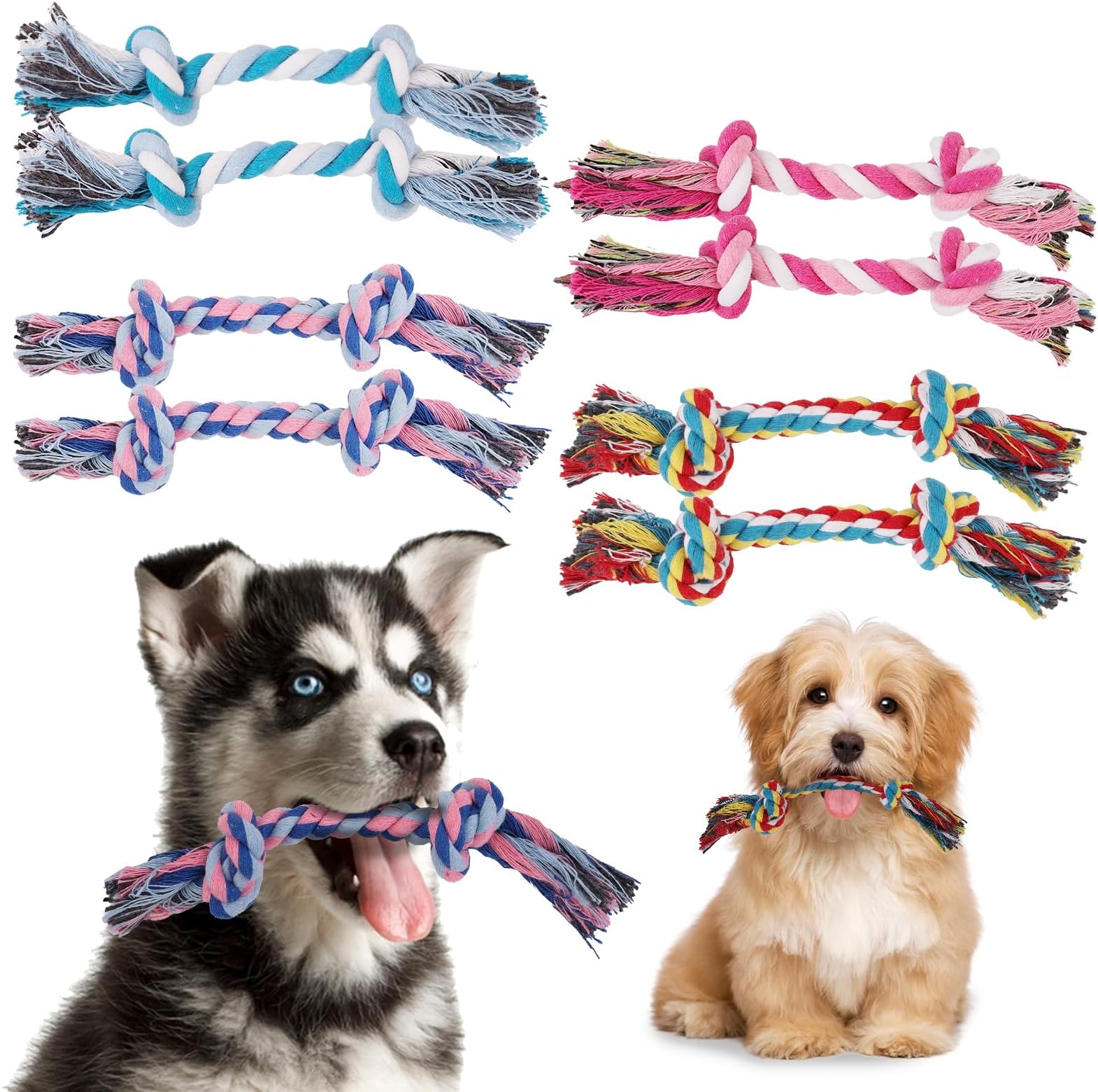 Pet Supplies : Glimin 24 Pack Large Dog Rope Toys 10 Inch Chew Toys ...