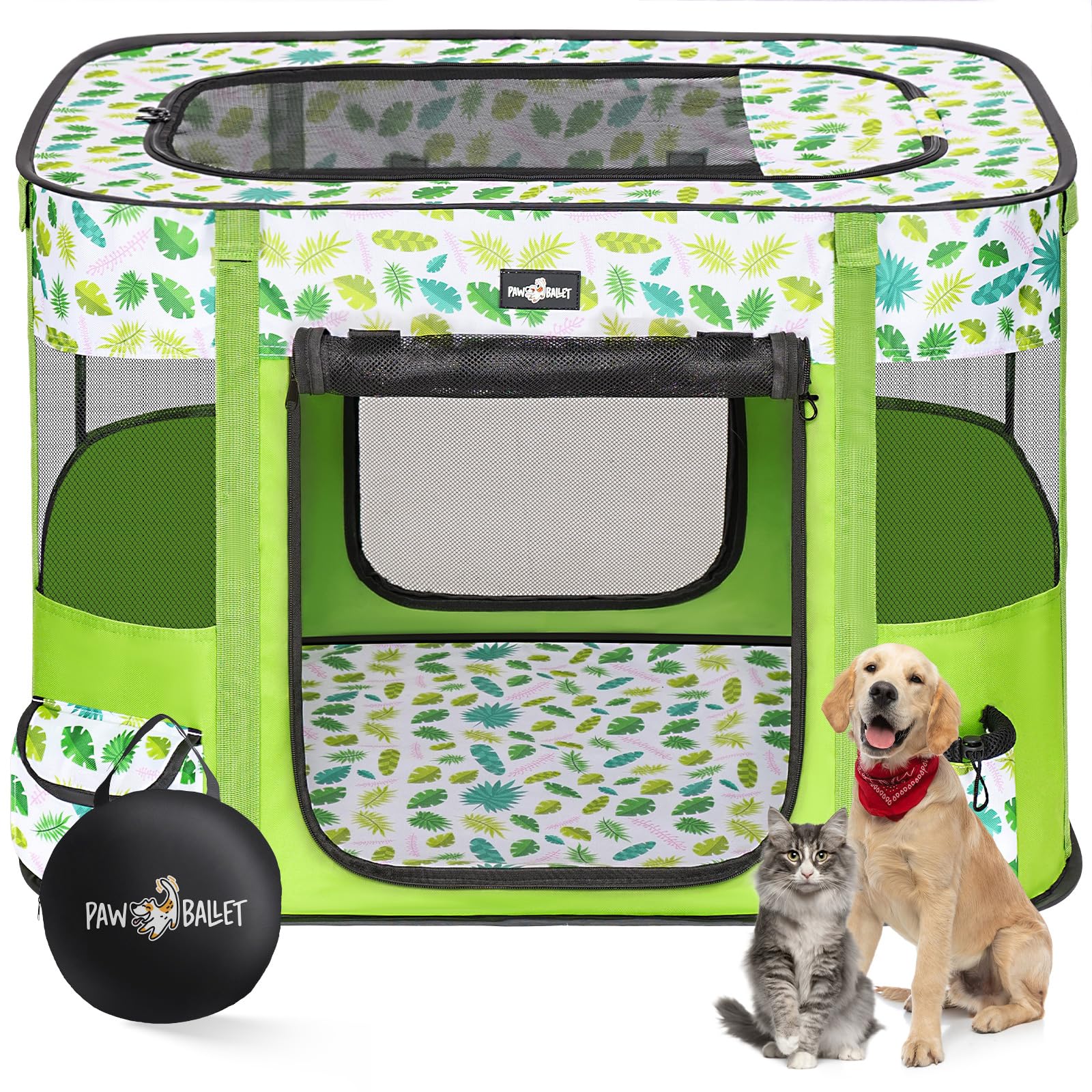 Amazon.com : Dog Playpen, Foldable Cat Playpen with Carrying Case ...