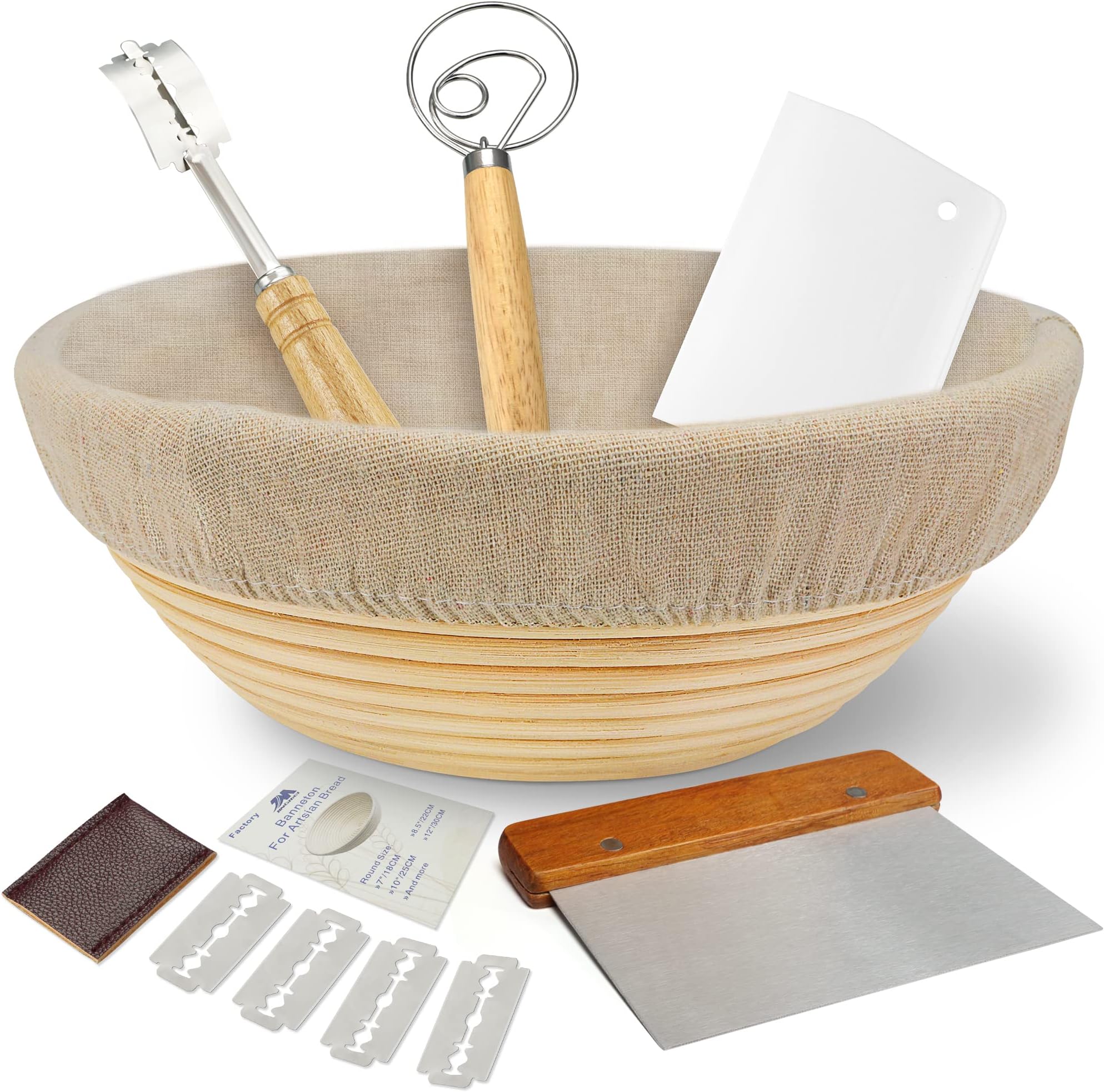 Amazon.com: 9 Inch Round Bread Banneton Proofing Basket Set of 2 ...