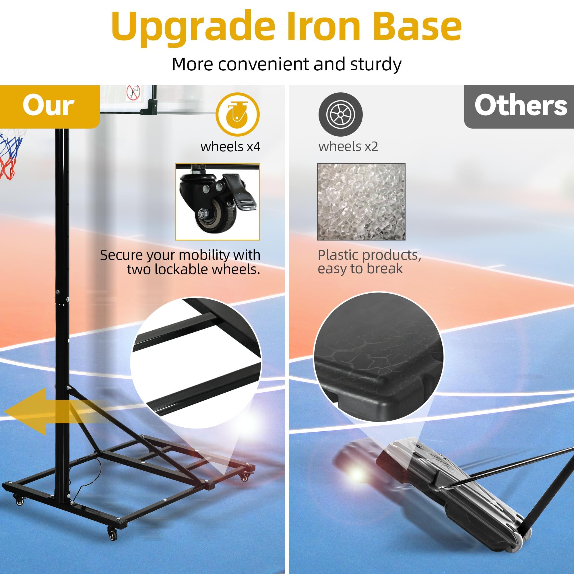 Snapklik.com : DWVO Basketball Hoop Outdoor 10 FT Adjustable, Portable ...