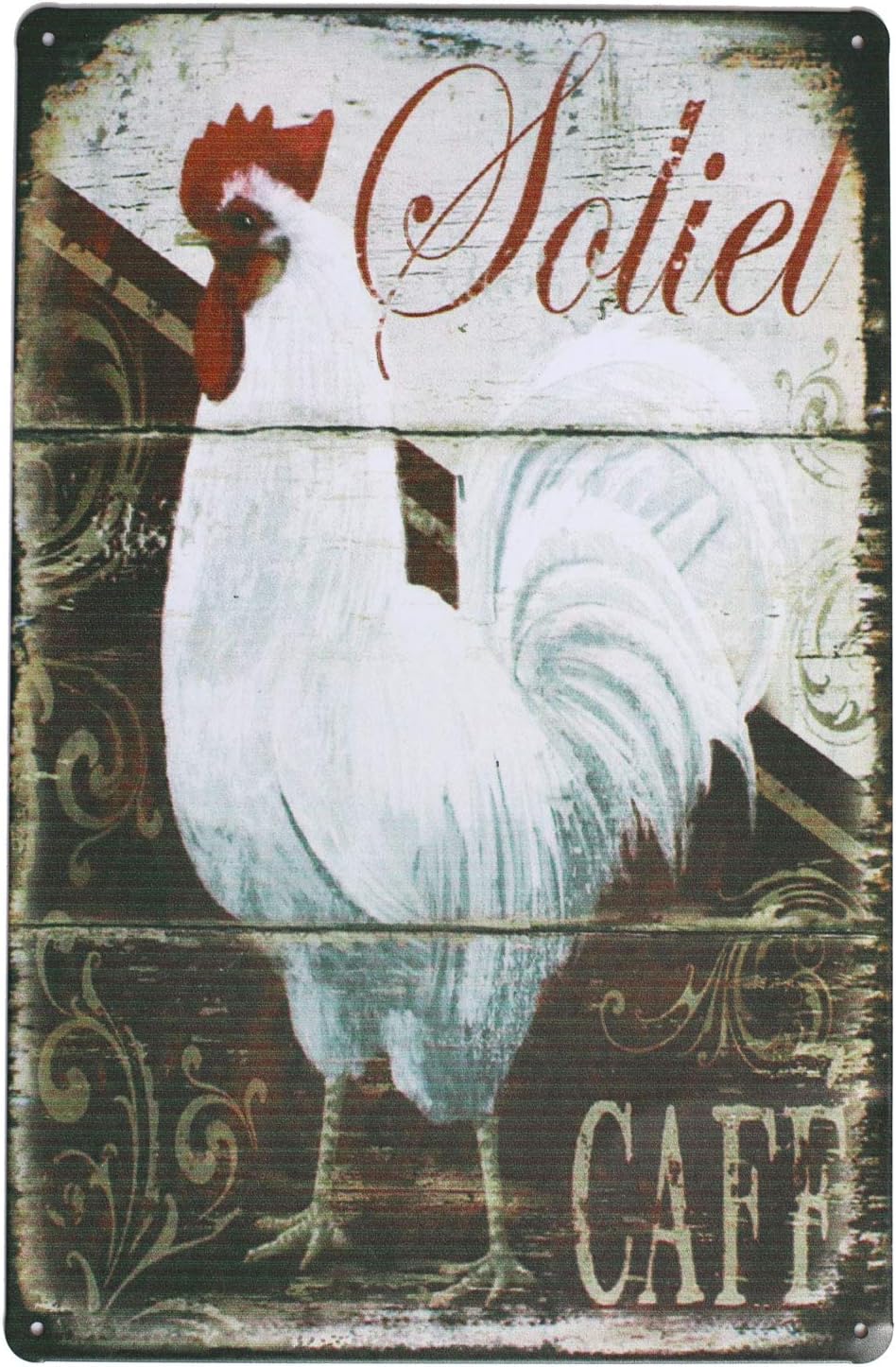 Amazon.com: ARTCLUB Happy Chickens, Rooster Retro Metal Sign Plate ...