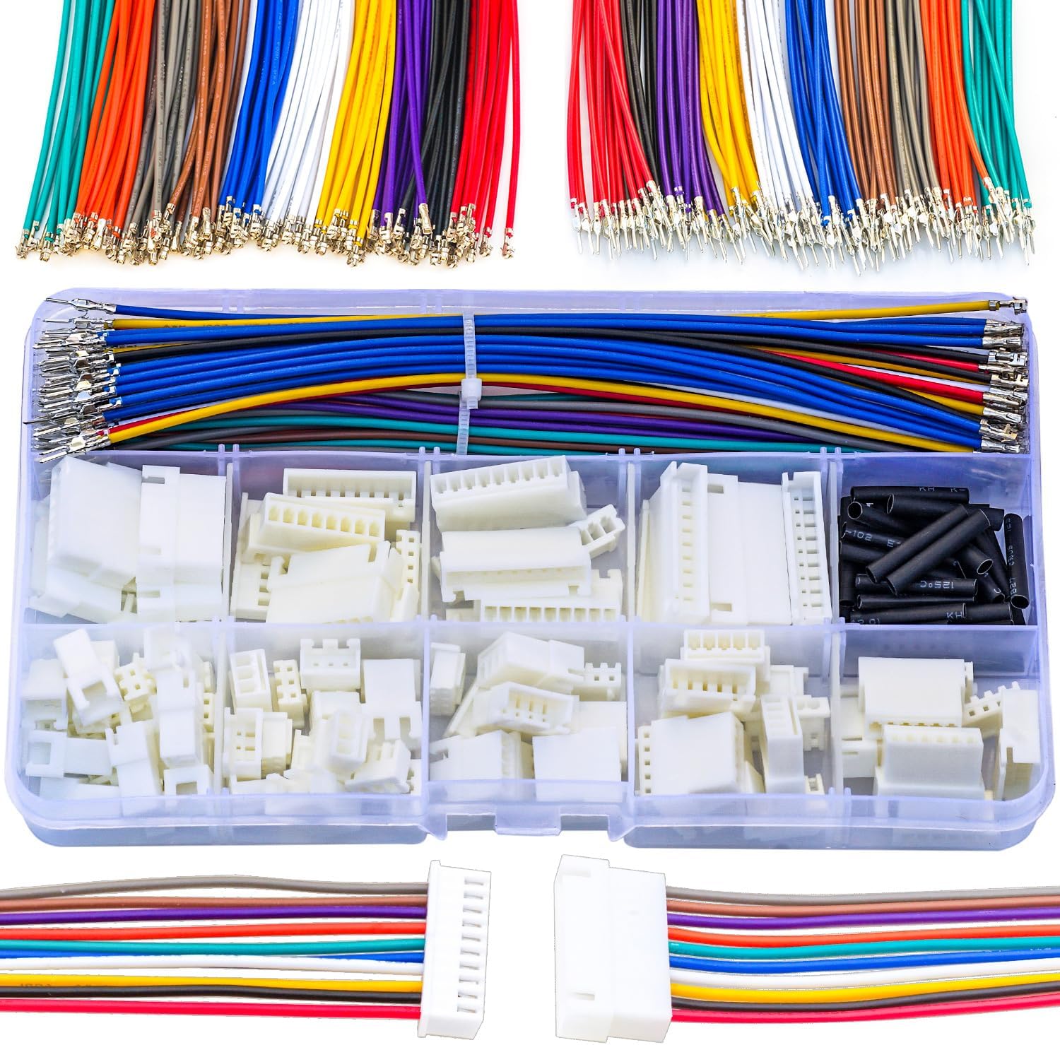 Amazon.com: Keszoox 2.54mm Connector Assortment Kit, Compatible with JST XH 2.54mm 2P 3P 4P 5P ...