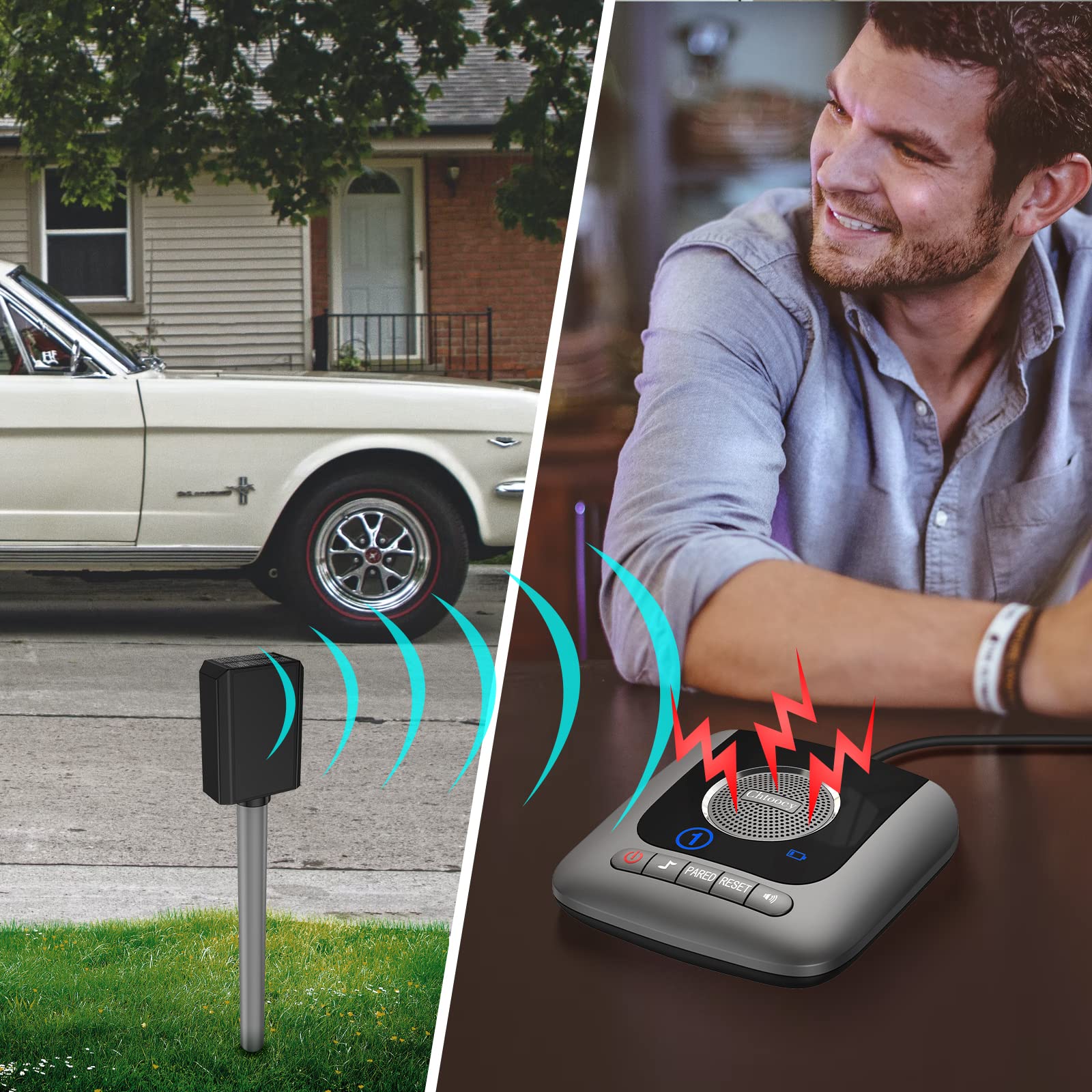 Snapklik.com : Chtoocy Wireless Driveway Alarm, Motion Alarms For Cars