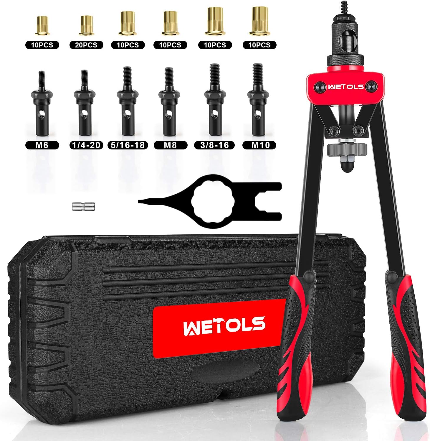 Amazon.com: WETOLS Rivet Nut Tool, Hand Rivet Nut Tool with 7 Metric ...