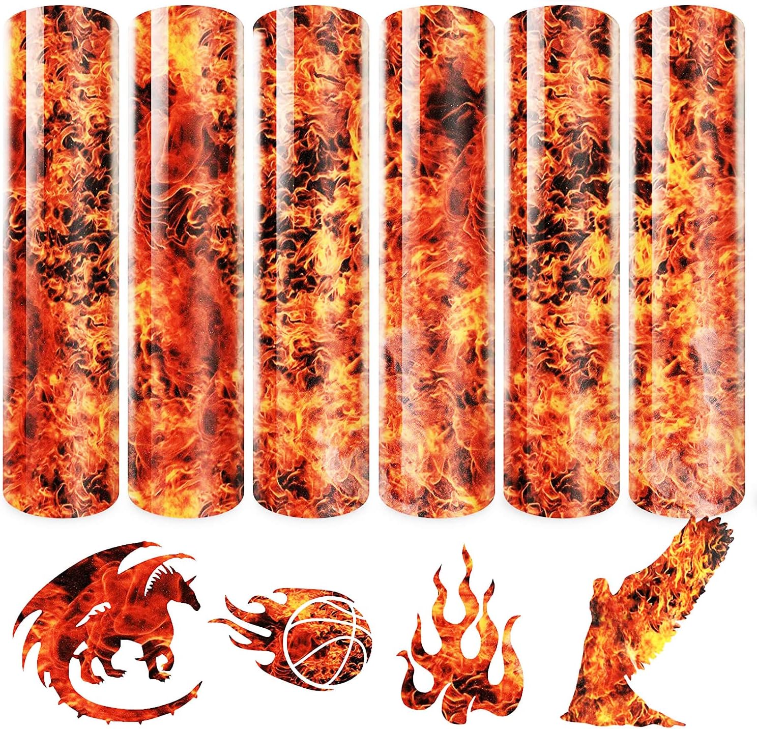 Amazon.com: Tintnut Flame HTV Burning Iron-On Heat-Transfer-Vinyl-12x10 ...