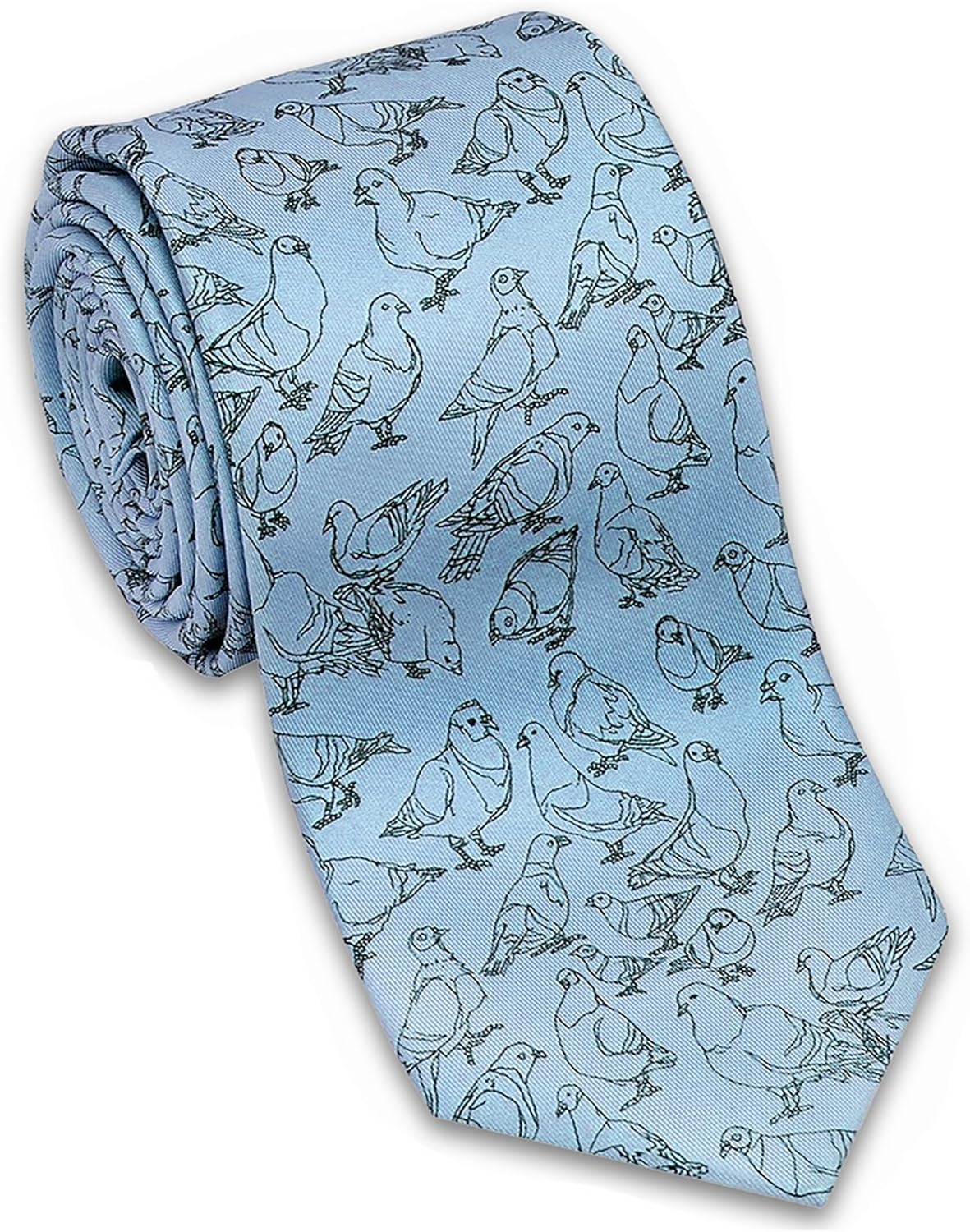 Amazon.com: Josh Bach Men's Pigeons Birds Tie, Silk Necktie Blue, Made ...