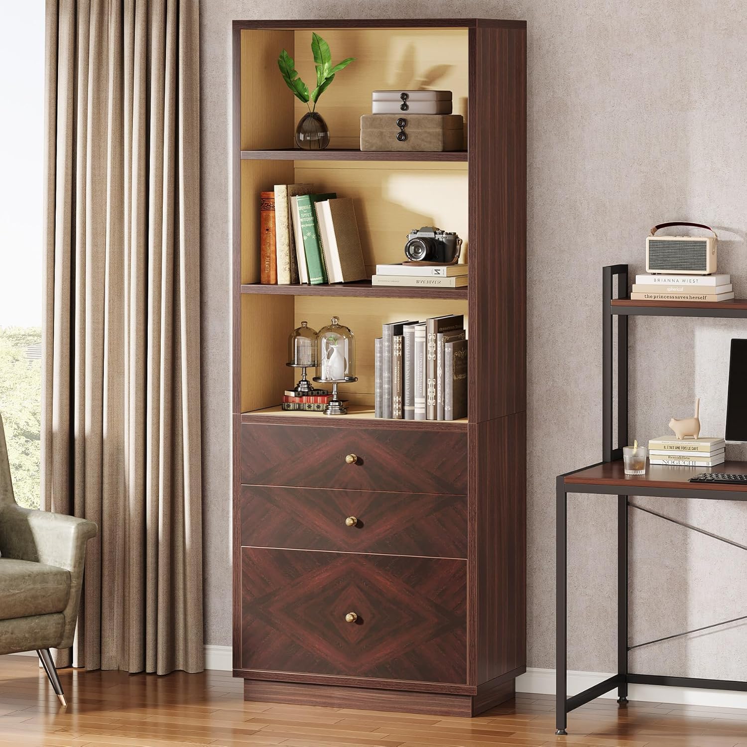 Amazon.com: Tribesigns Vertical File Cabinet, 66-Inch Narrow Tall ...