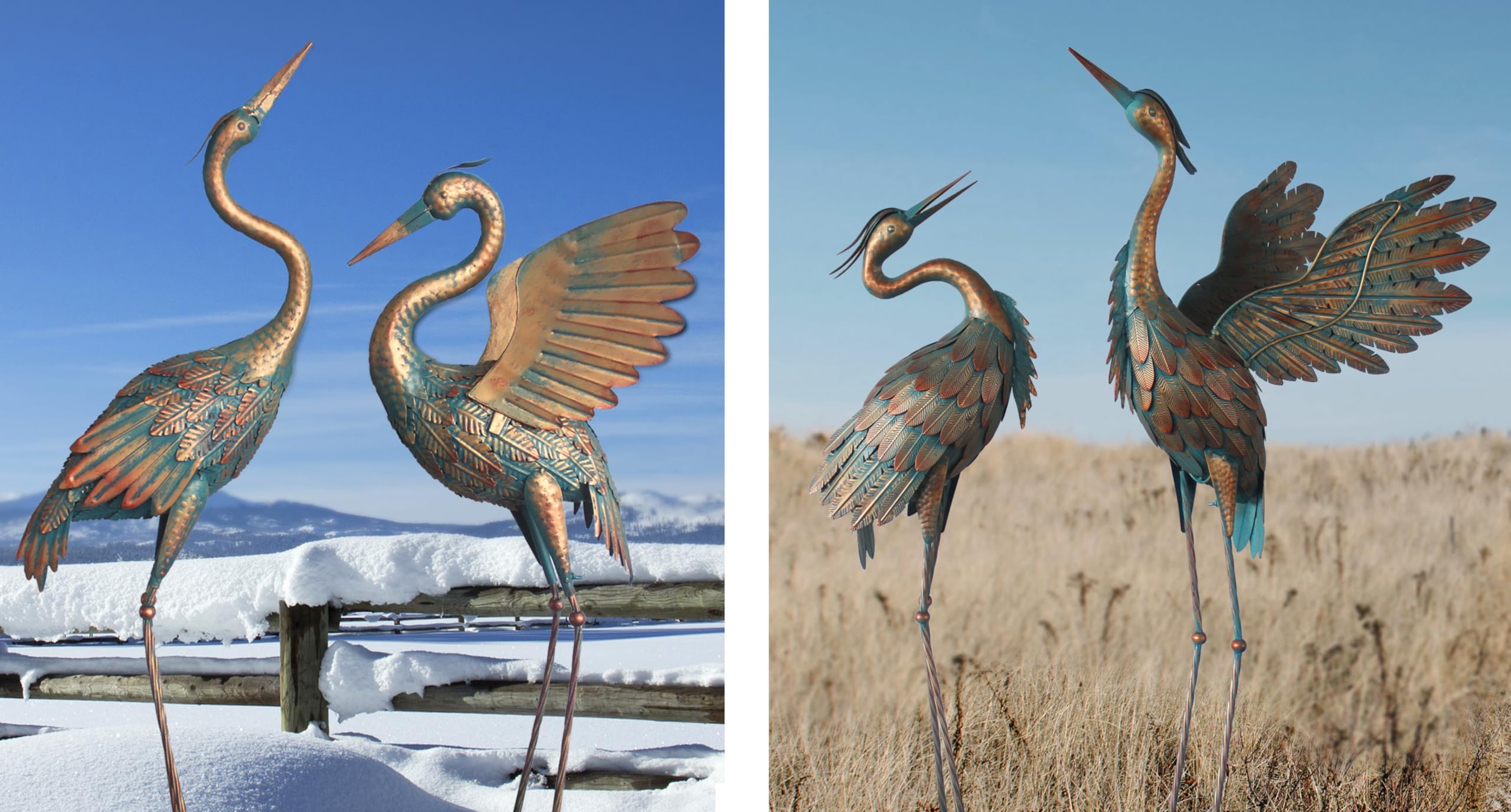 Amazon.com: Oritty 33-37 Inch Metal Crane Garden Statue Décor, 38-42 ...