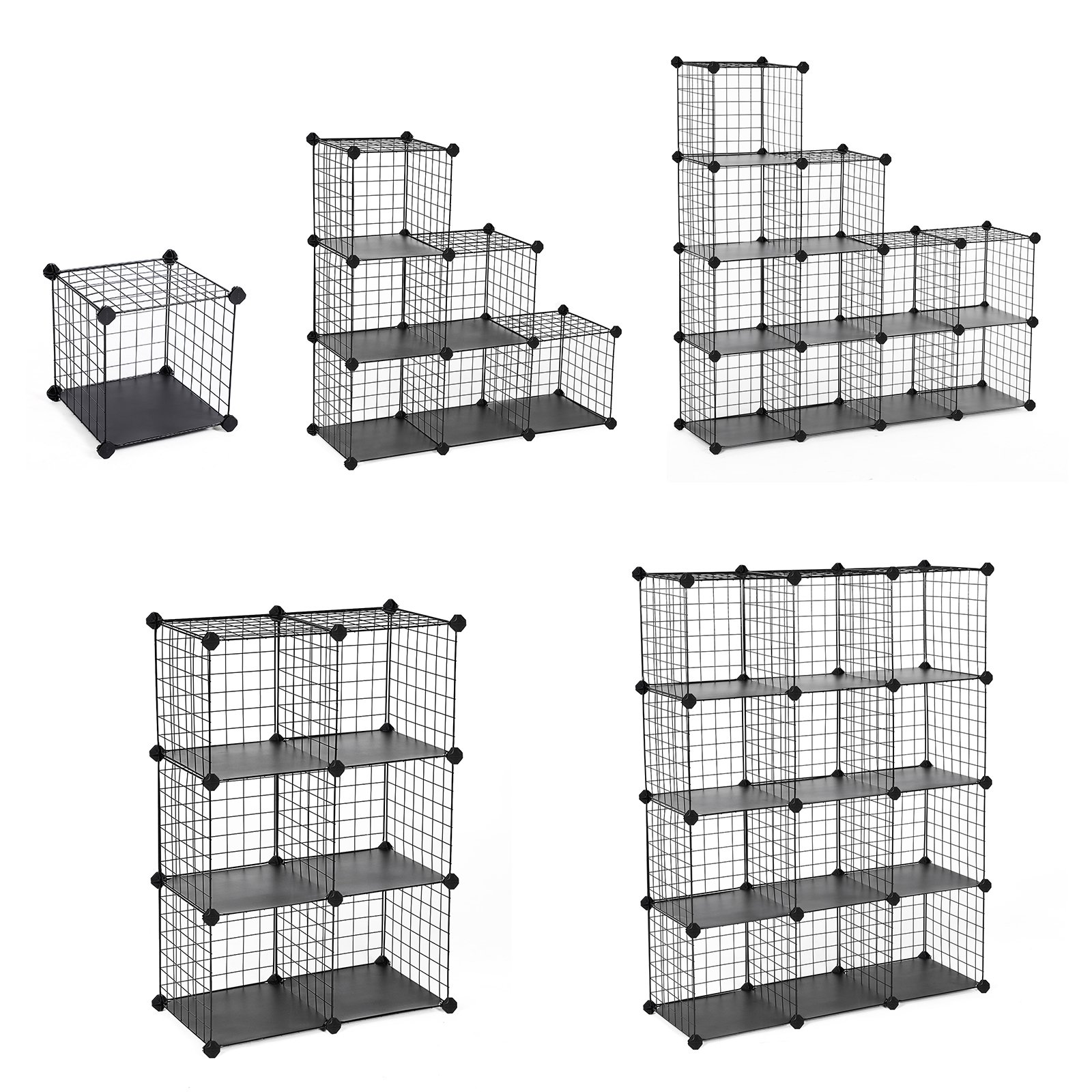 SONGMICS Metal Wire Cube Storage 12 Cube Shelves Organizer Stackable songmics-metal-wire-cube-storage-12-cube-shelves-organizer-stackable