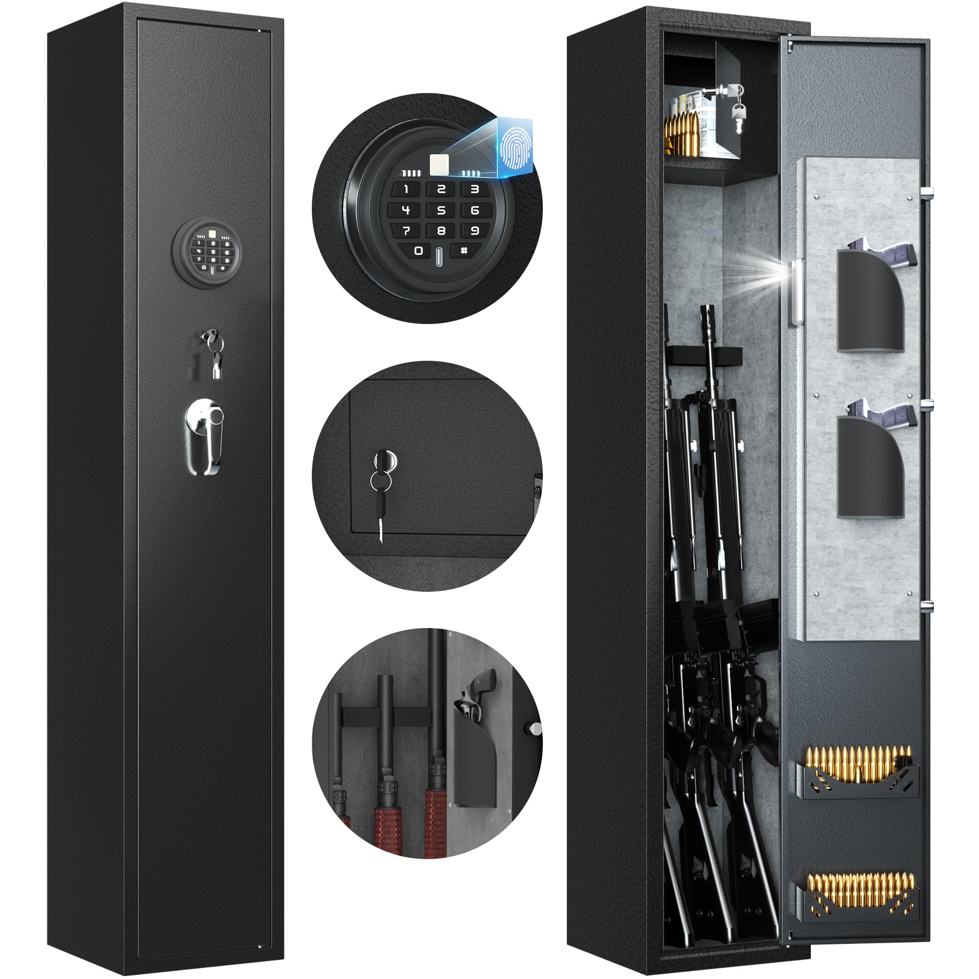 Amazon.com: SUXXAN Home Rifle and Pistols Gun Safe with LED Light ...