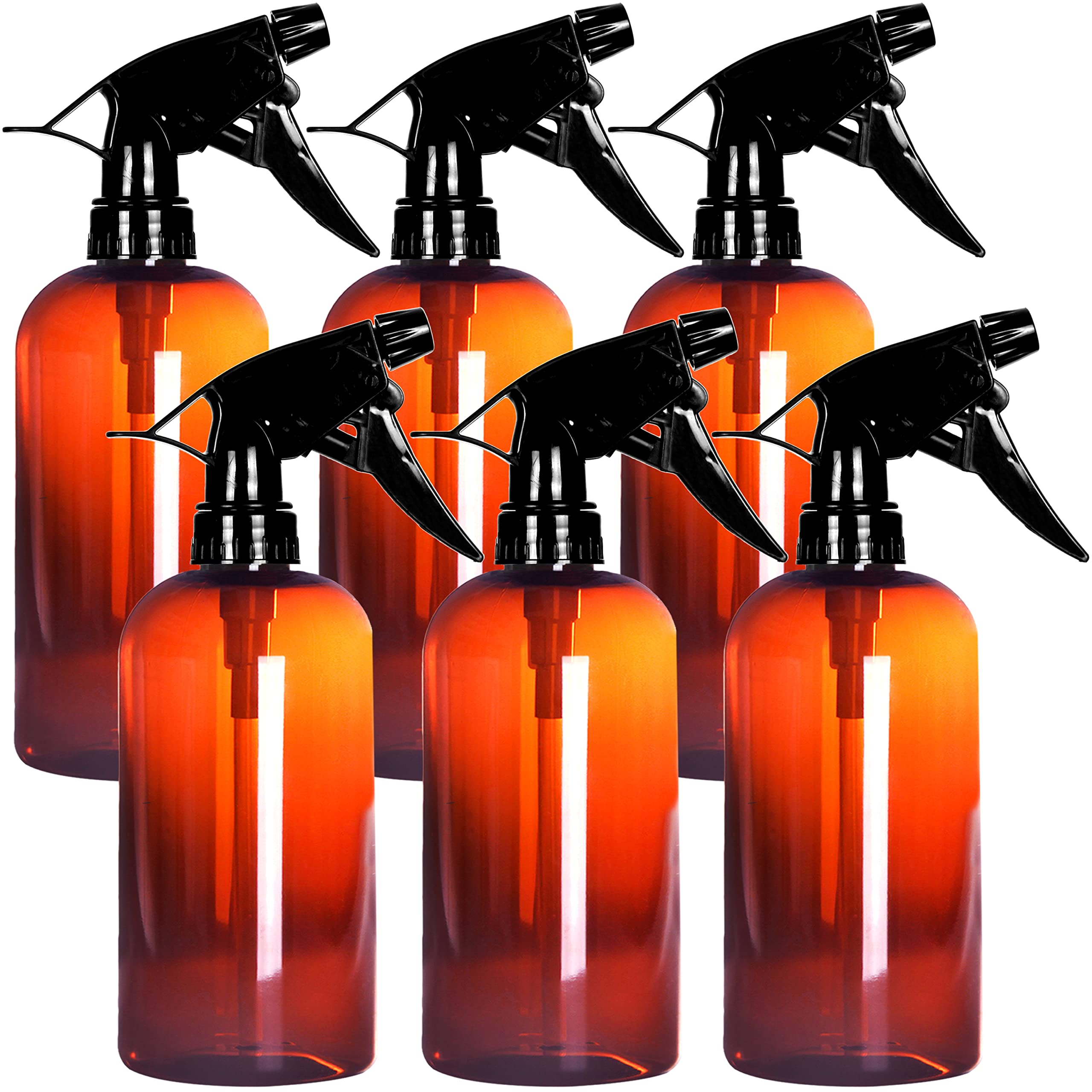 Amazon.com: Youngever 6 Pack Empty Amber Plastic Spray Bottles, 12 ...